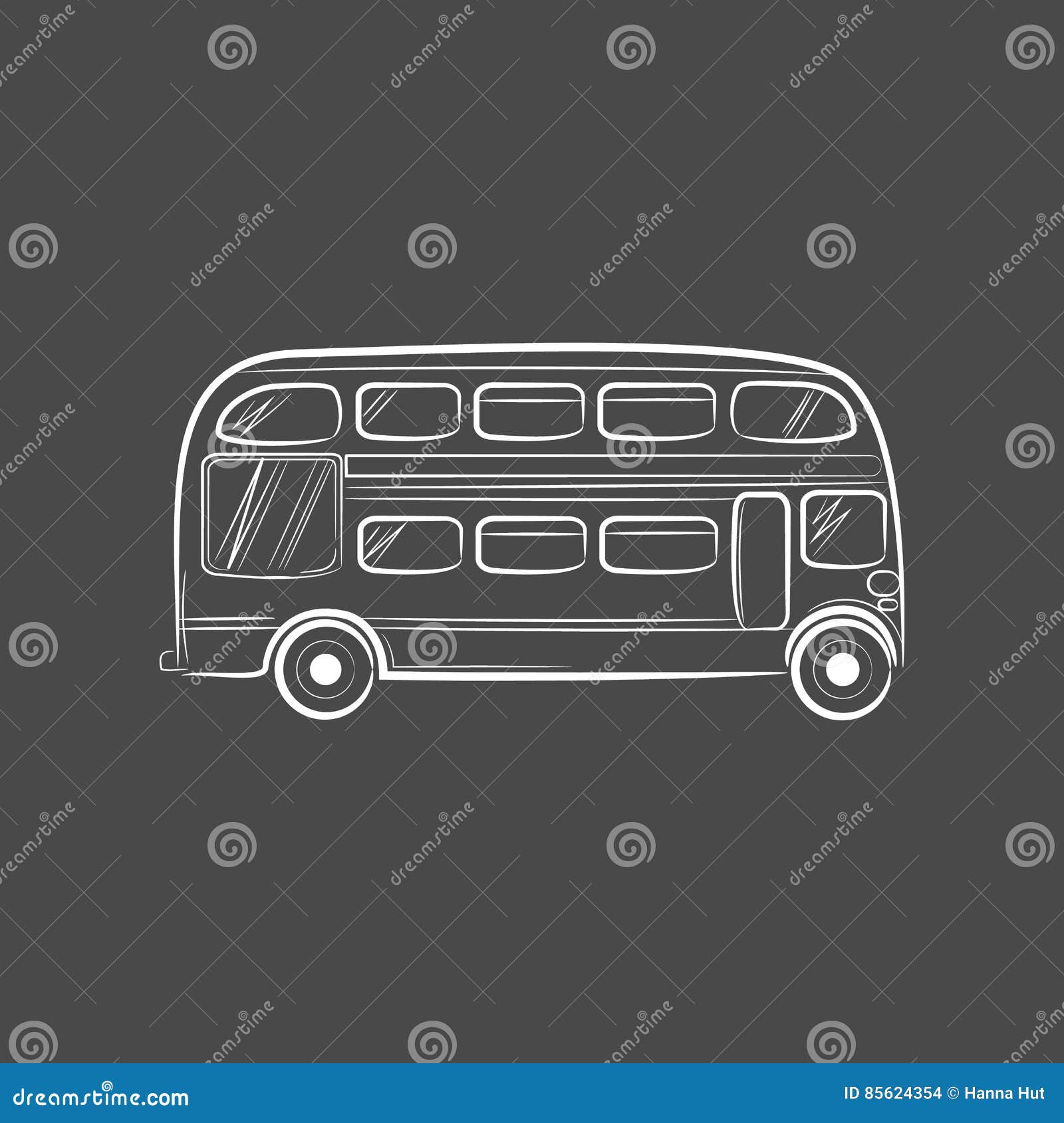 Hand Draw Sketch Transportation Travel Icon Bus Stock Vector ...