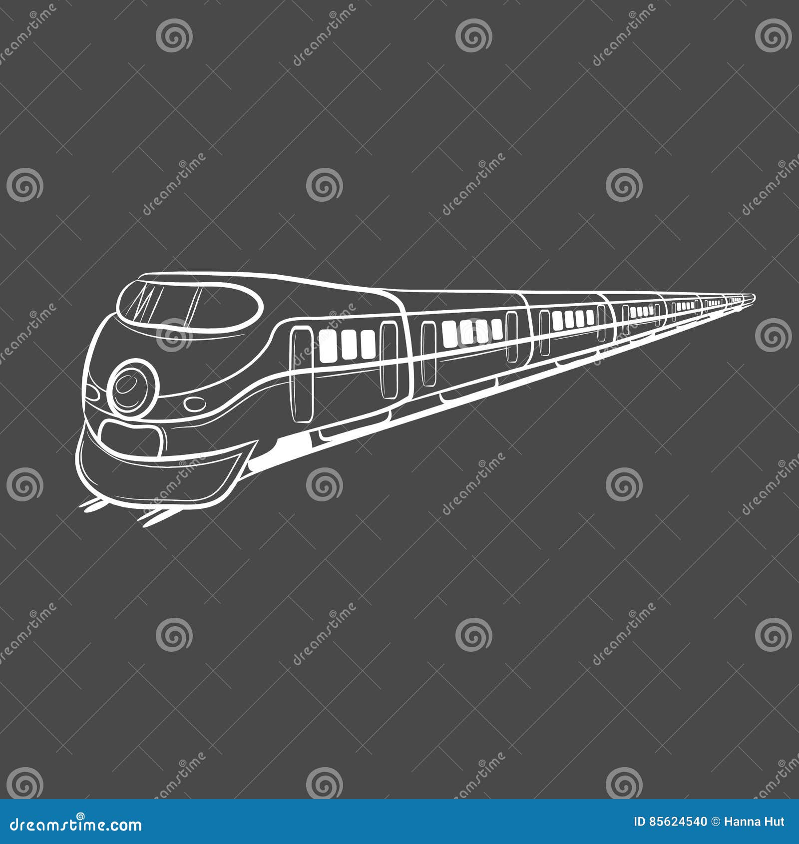 Hand Draw Sketch Transportation Travel Icons Train Stock Vector ...
