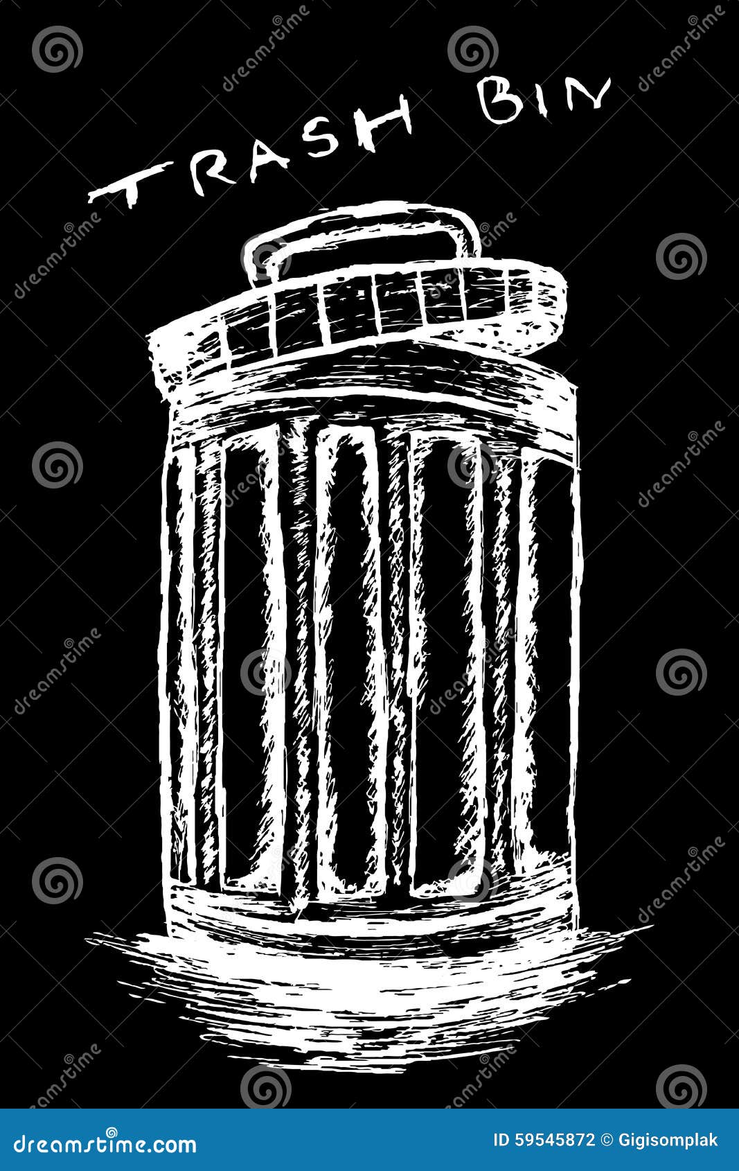 Hand Draw Sketch, Trash and Trash Bin Stock Vector - Illustration of ...