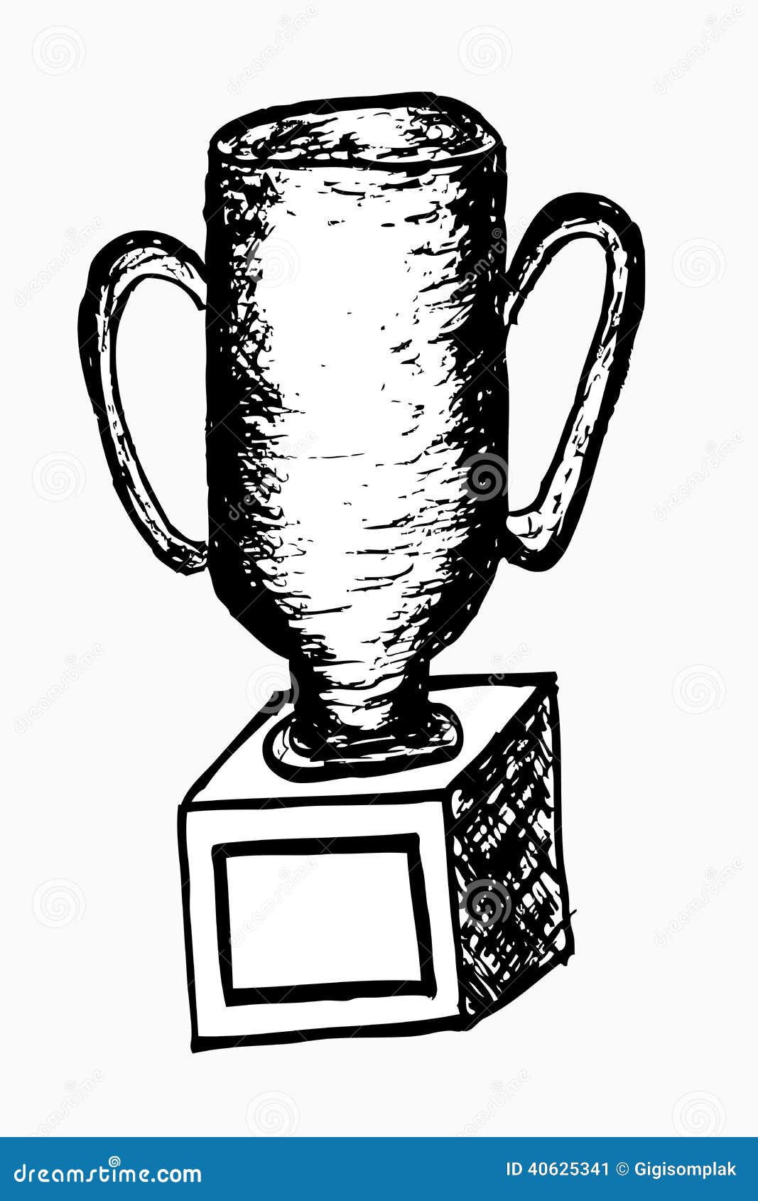 Hand Draw Sketch of Trophy, Isolated on White Stock Vector ...