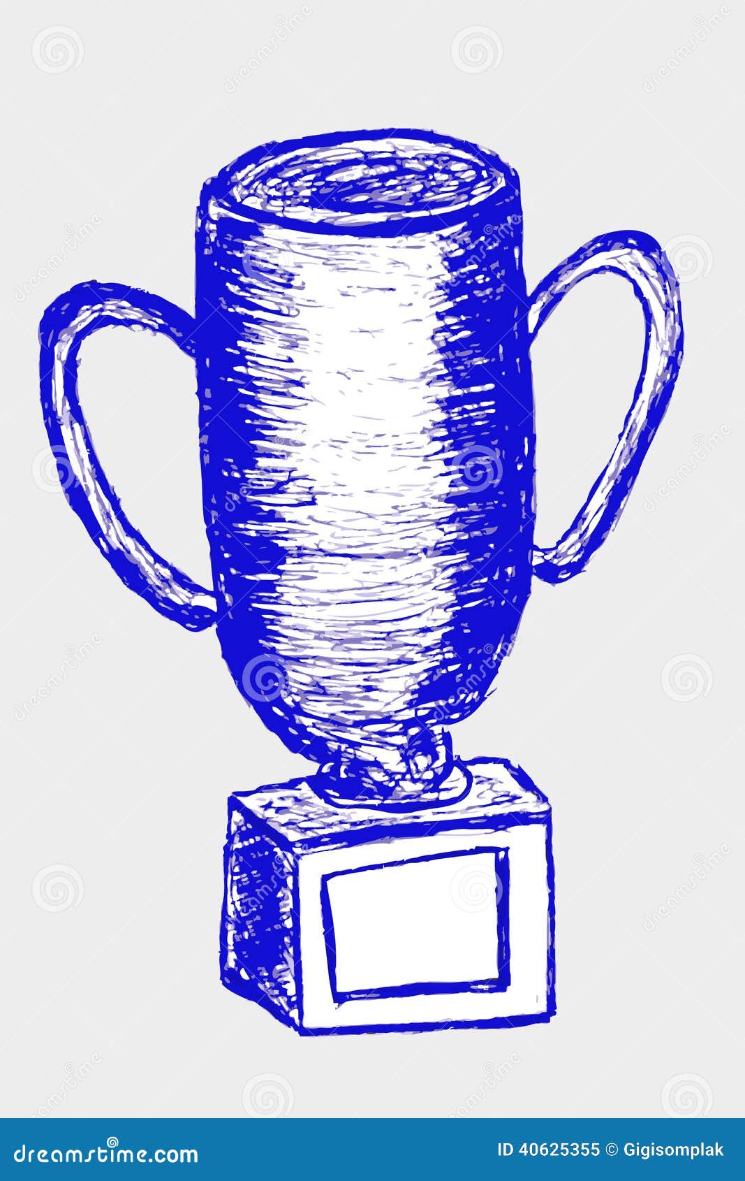 Hand Draw Sketch of Trophy, Isolated on White Stock Vector ...