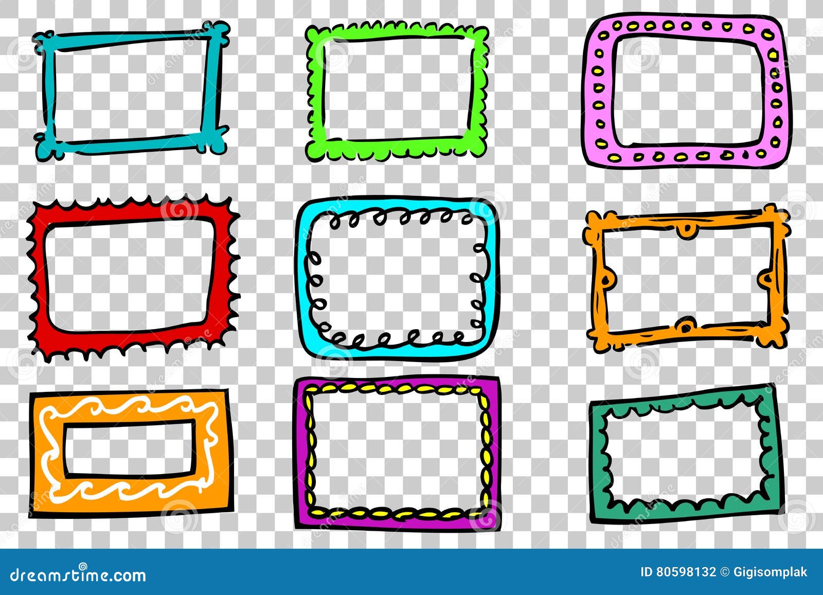 Set Of Various Frames On Optical Illusion Backgrounds. Trendy Labels ...
