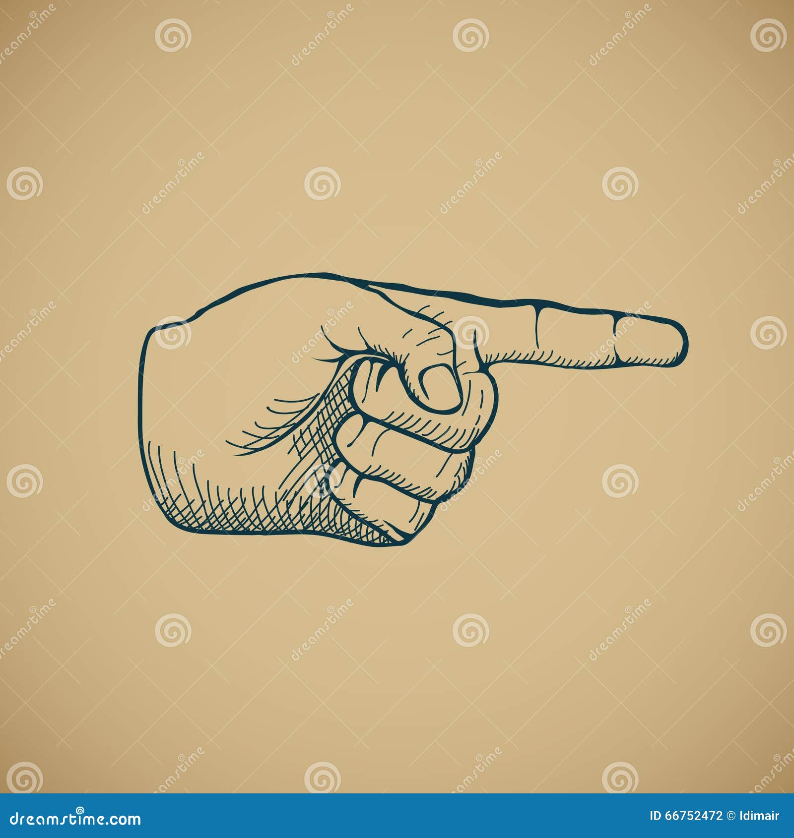 Hand Draw Sketch Vintage Index Finger Vector Stock Vector ...