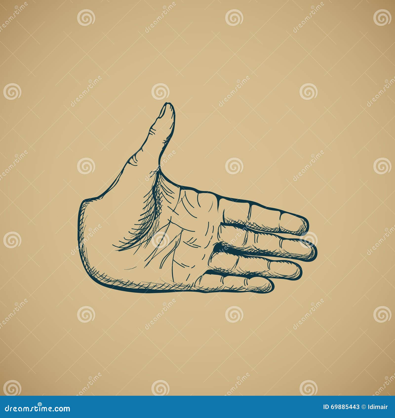 Hand Draw Sketch of Vintage Style Hand Vector Stock Vector ...