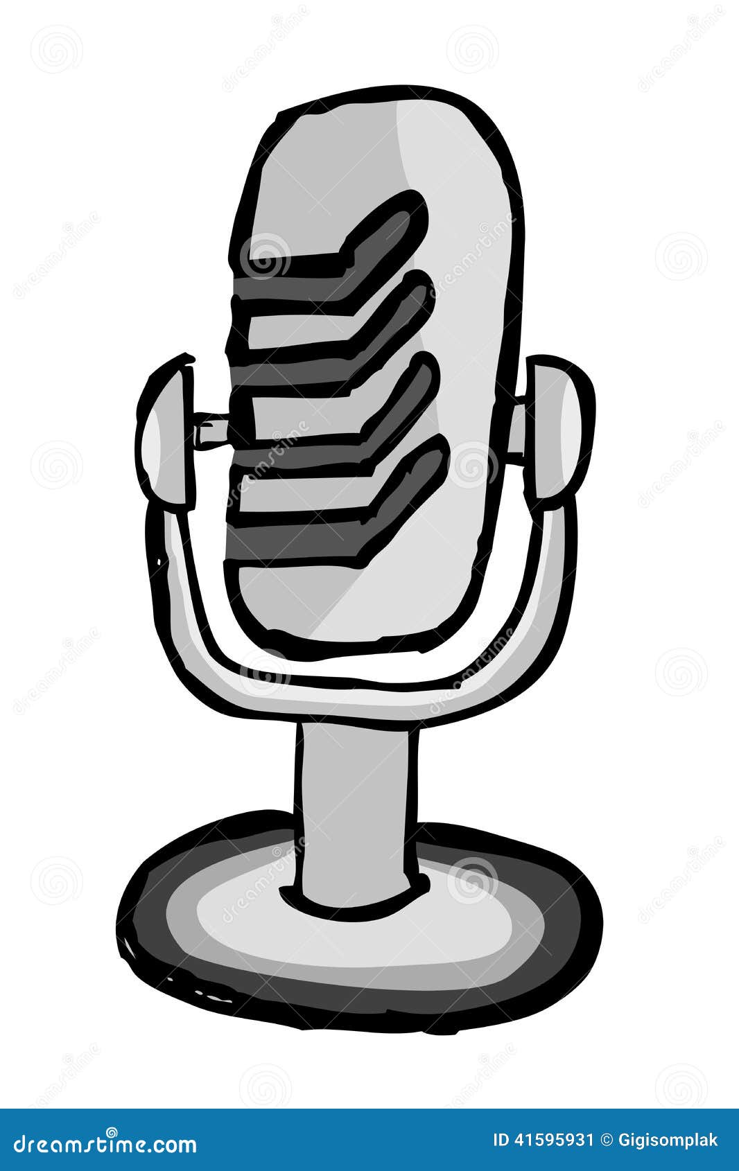 Hand Draw Sketch, Wireless Microphone Stock Illustration - Illustration ...
