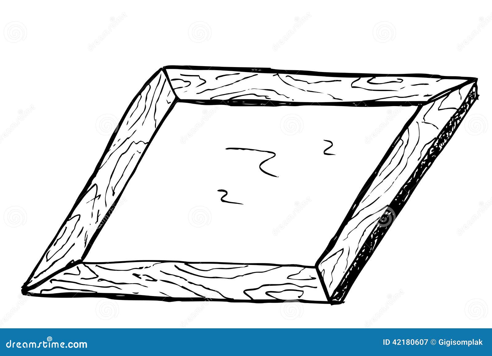 Hand Draw Sketch, Wooden Frame Stock Vector - Illustration of antique ...