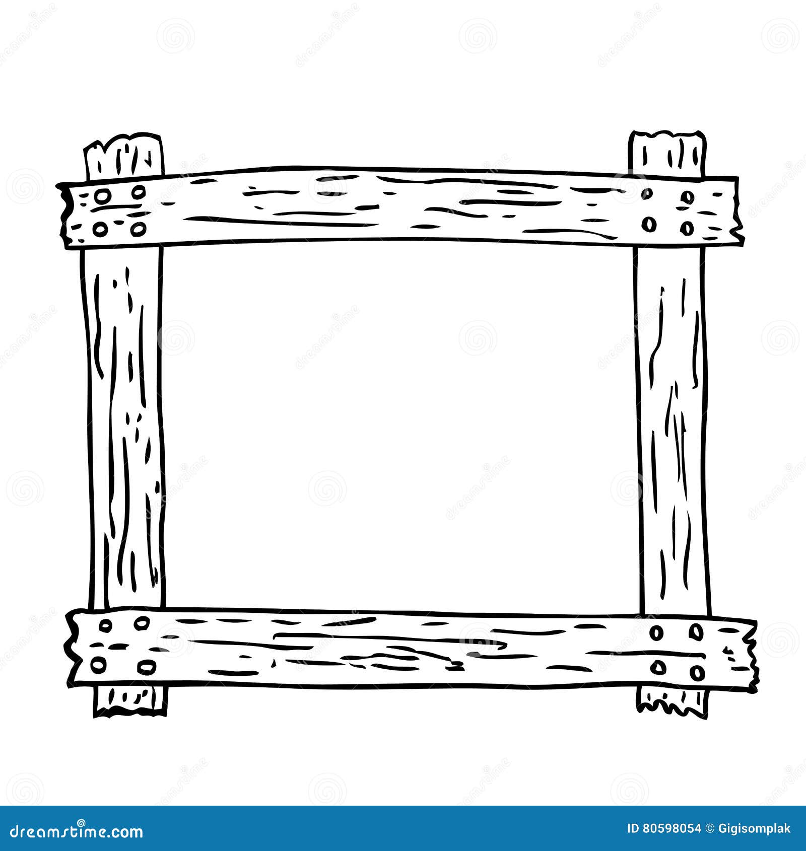 Hand Draw Sketch of Wooden Frame Stock Vector - Illustration of panel ...
