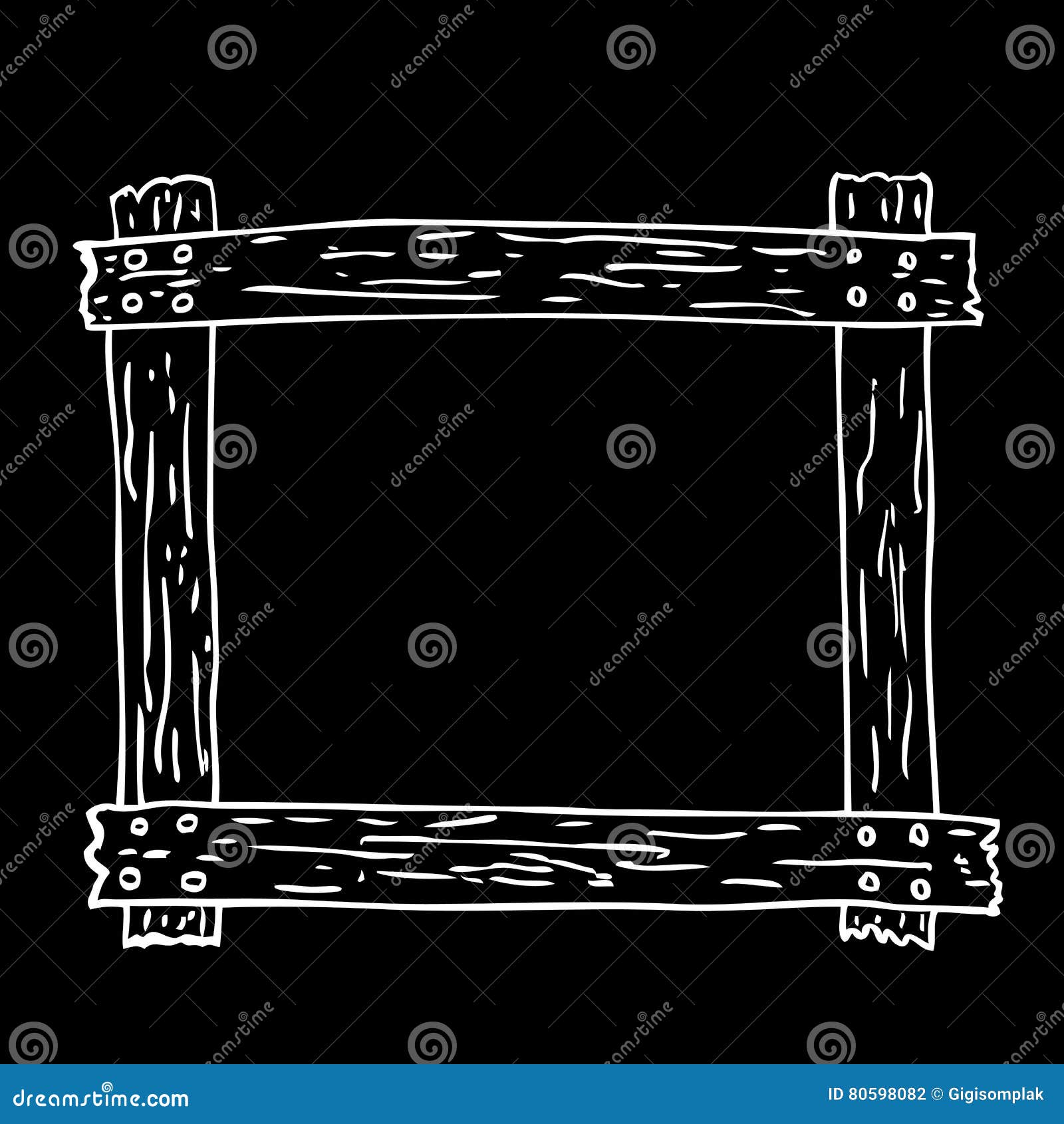 Hand Draw Sketch of Wooden Frame Stock Vector - Illustration of natural ...