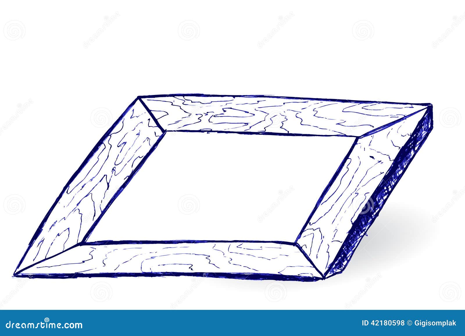 Hand Draw Sketch, Wooden Frame Stock Vector - Illustration of drawn ...