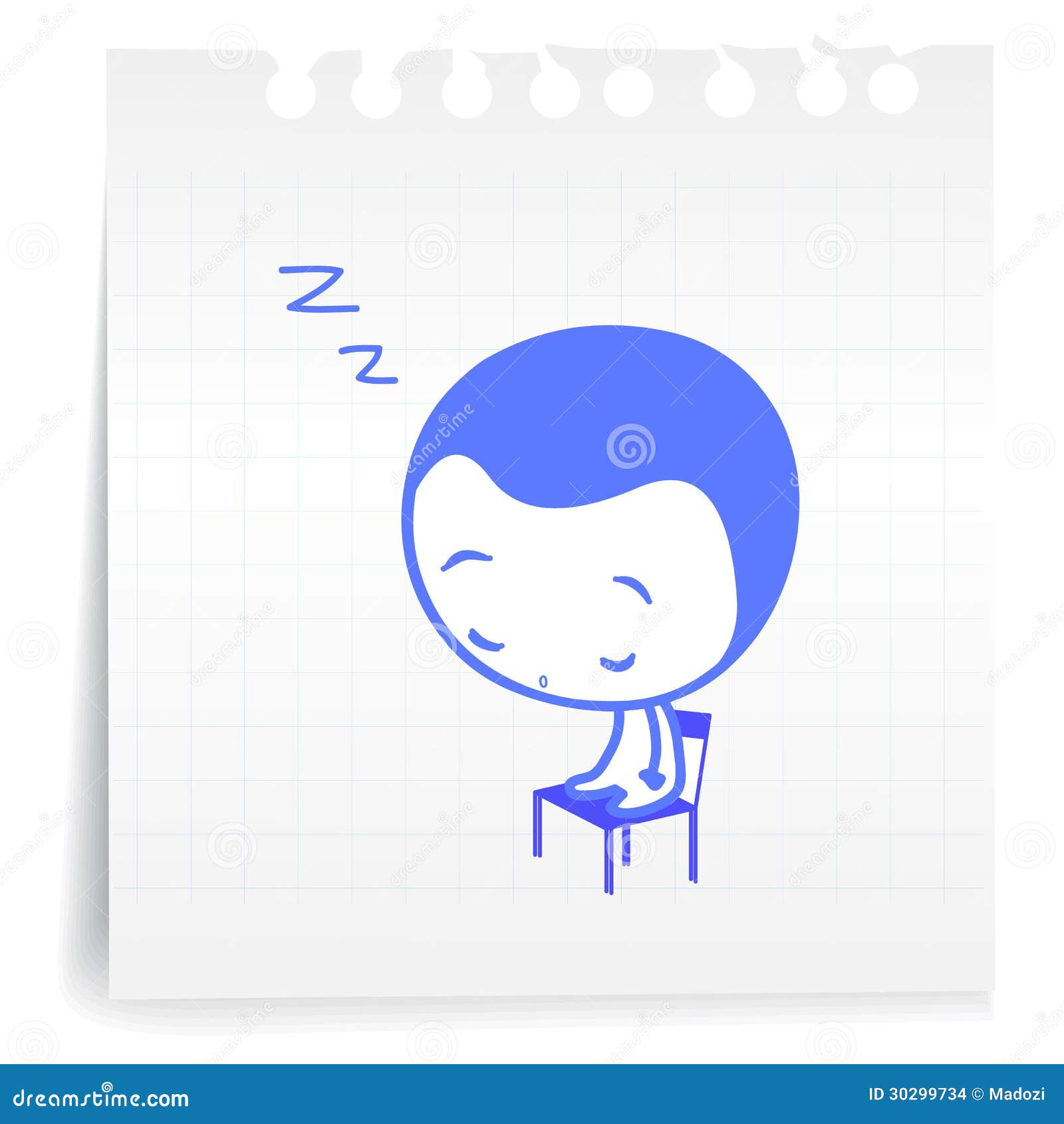 Sleeping Sitting Cartoon_on Paper Note Stock Vector - Illustration of ...