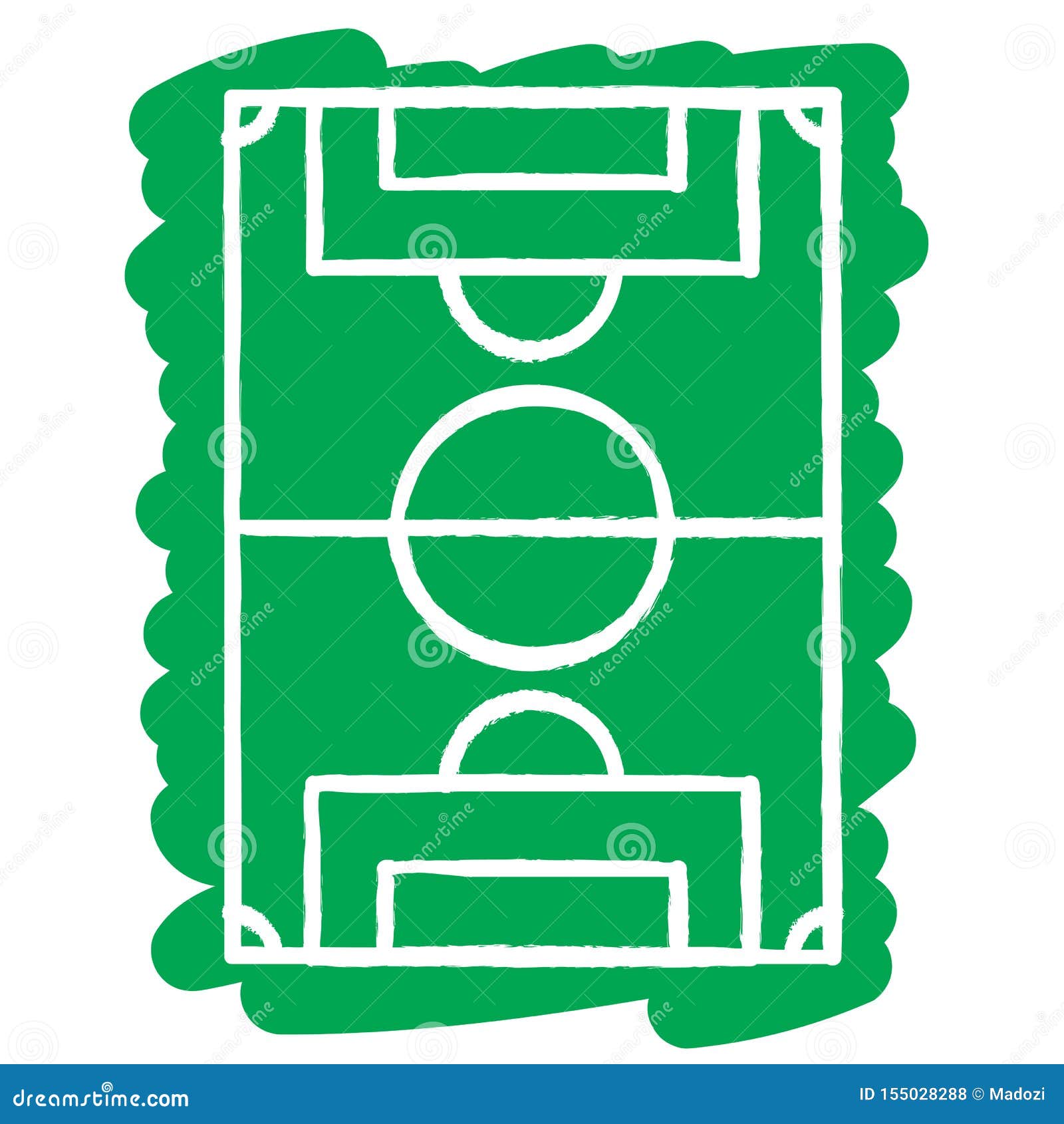Hand draw soccer field stock vector. Illustration of doodle - 155028288