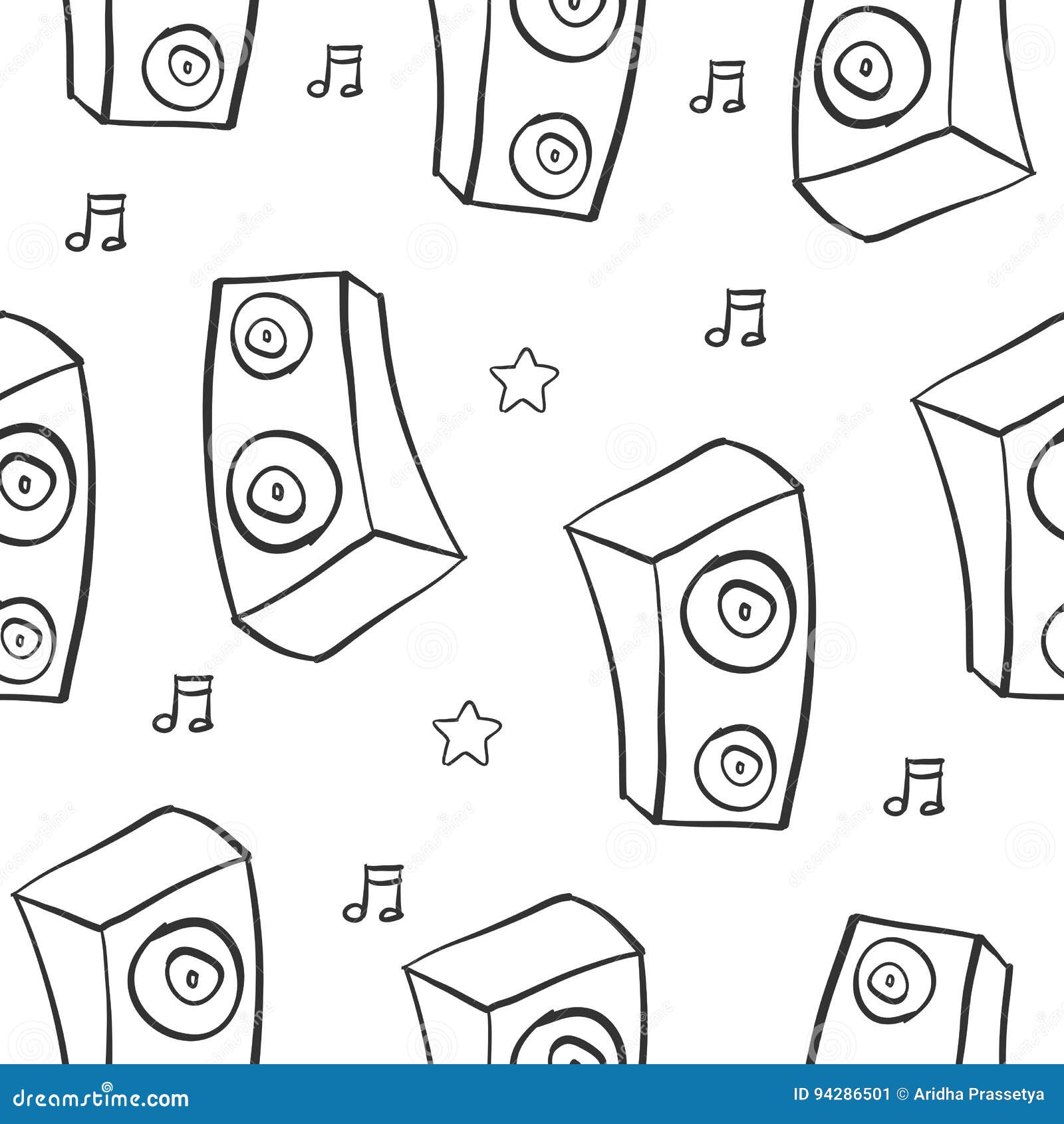 Hand Draw Sound Pattern Style Stock Vector - Illustration of drawn ...