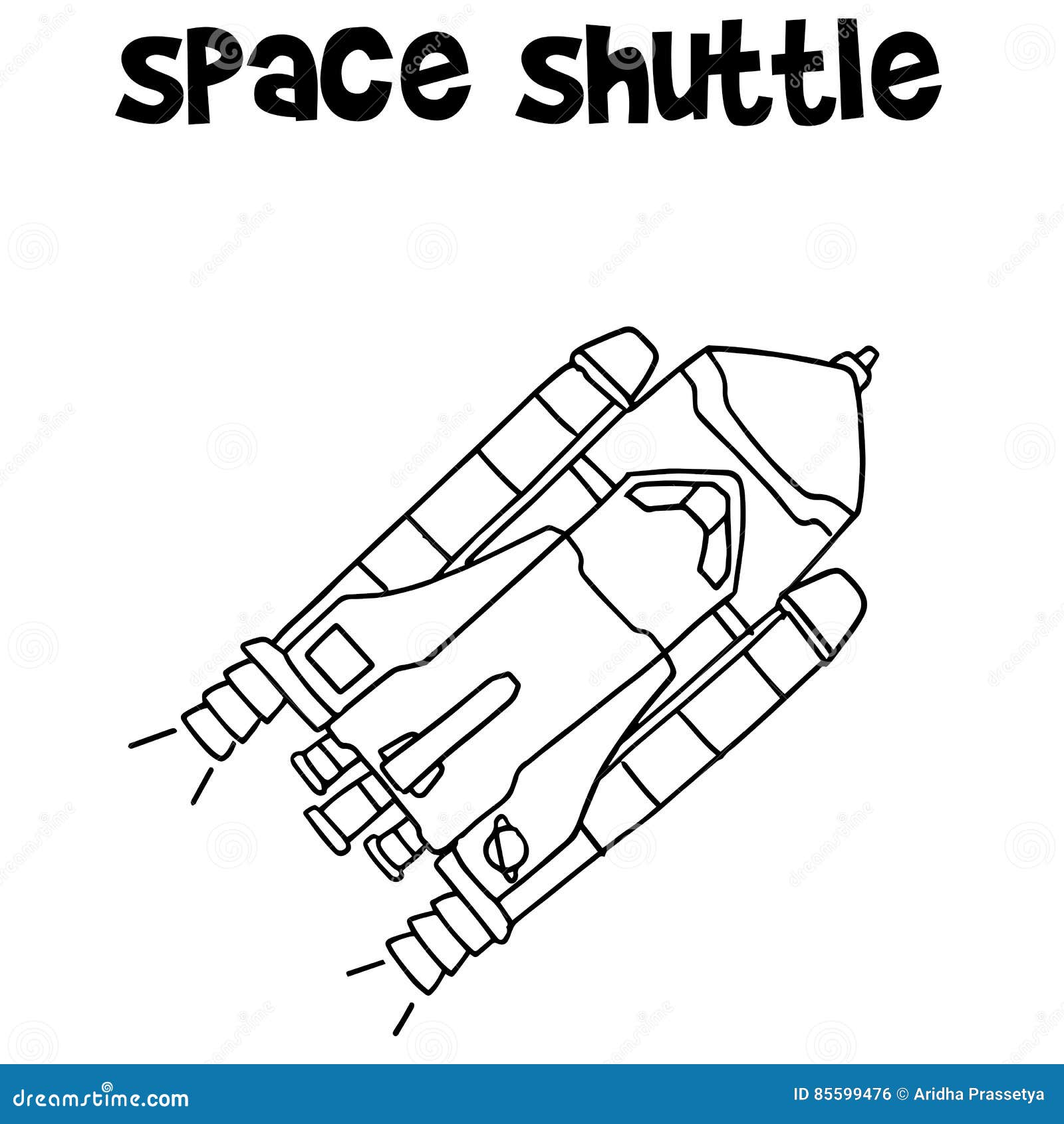 Hand draw of space shuttle stock vector. Illustration of speed - 85599476