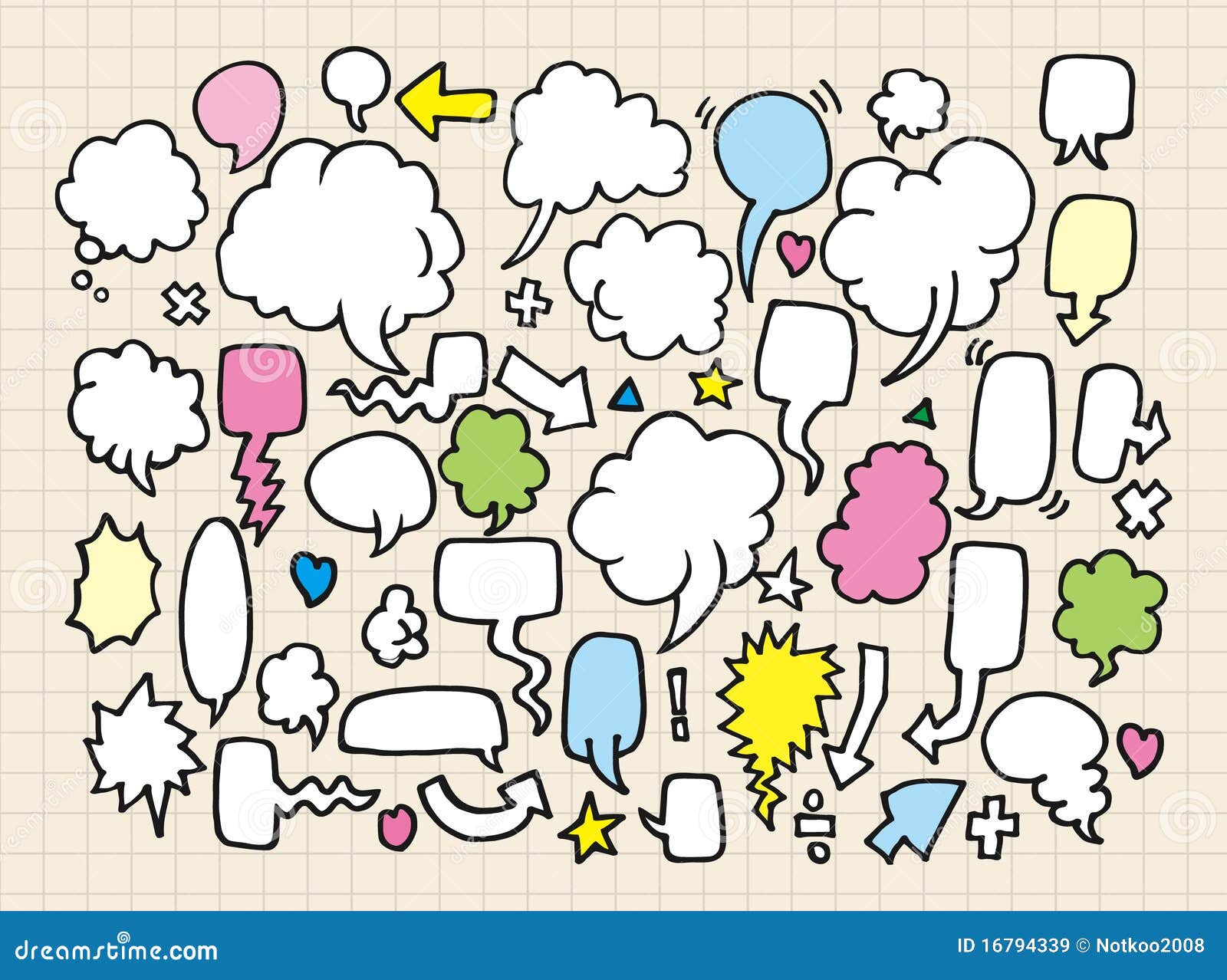 Hand draw speech bubbles stock vector. Illustration of hand - 16794339