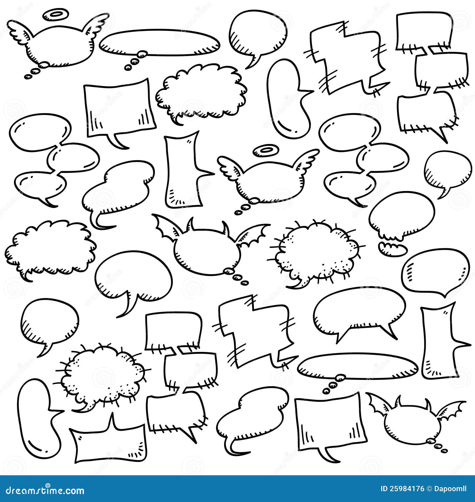 Hand draw speech bubbles stock vector. Illustration of comics - 25984176