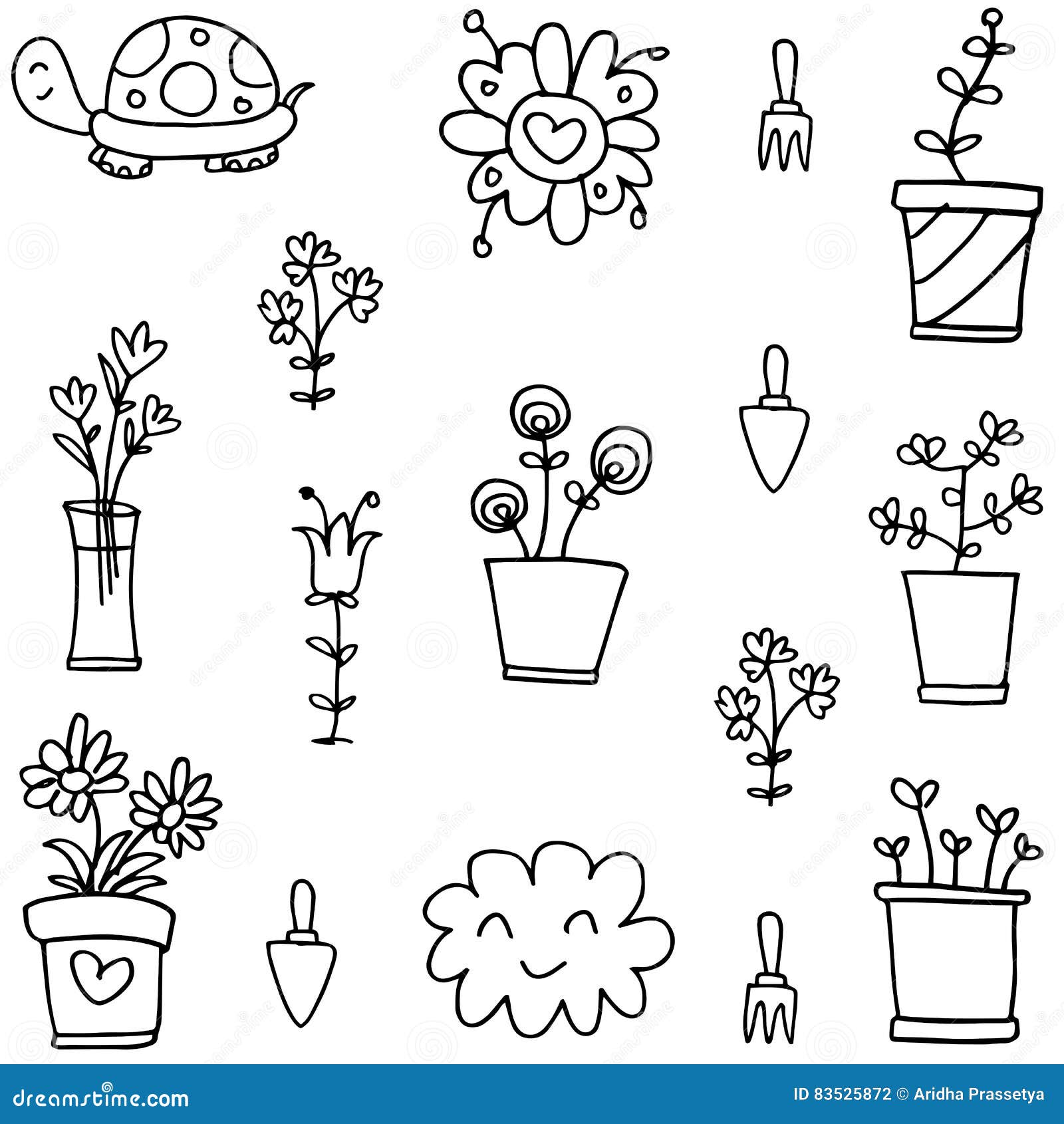 Hand Draw of Spring Doodle Set Stock Vector - Illustration of ...