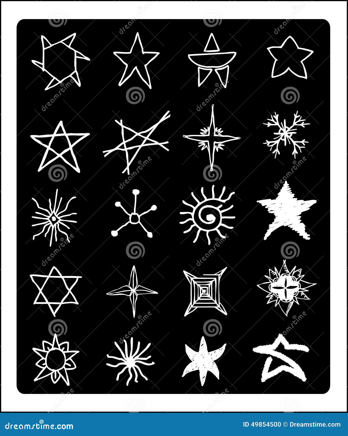 Hand Draw Stars stock illustration. Illustration of pack - 49854500