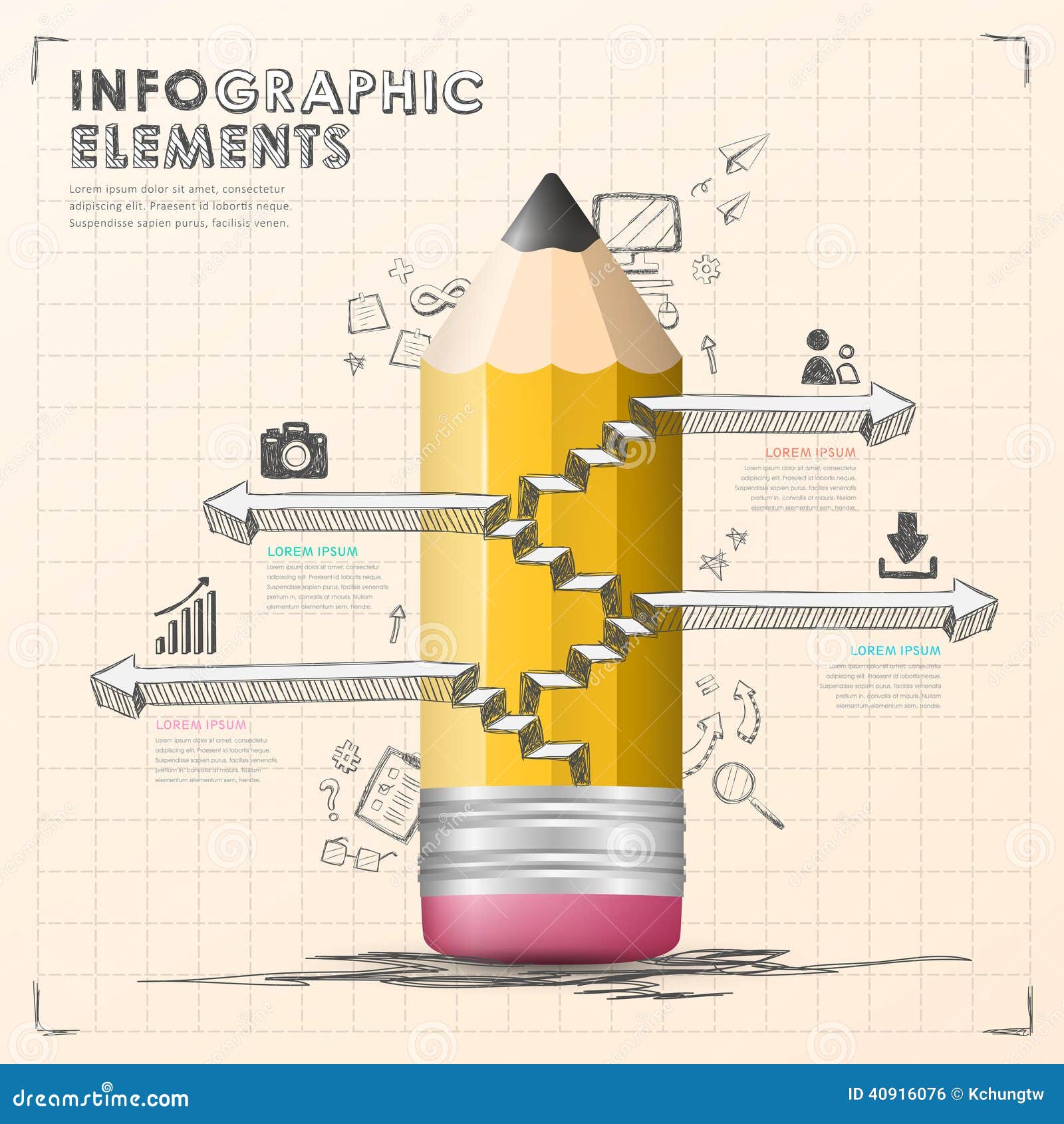 Hand Draw Style Vector Infographic Elements Stock Vector - Illustration ...