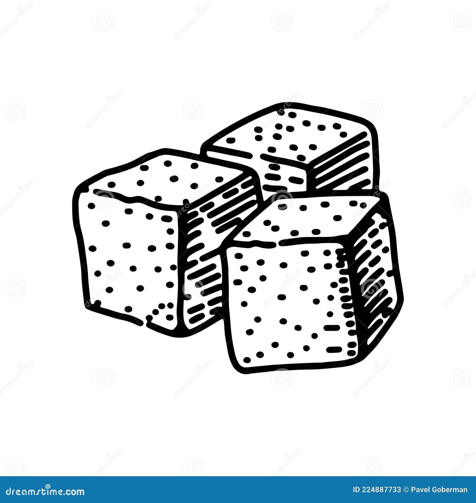 Hand Draw of Sugar Cubes. Vector Illustration Stock Vector ...