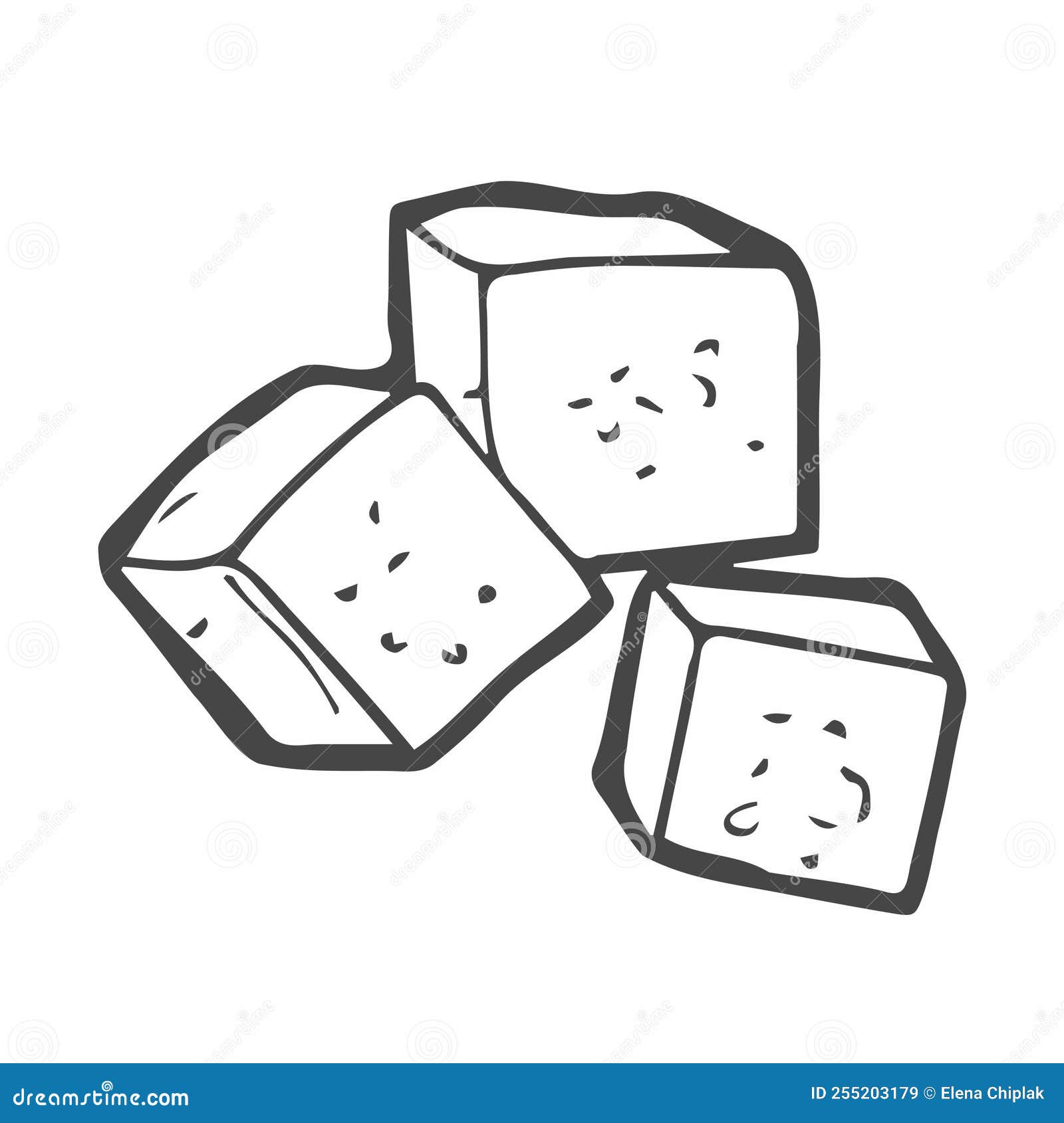 Hand Draw of Sugar Cubes. Vector Illustration Stock Vector ...