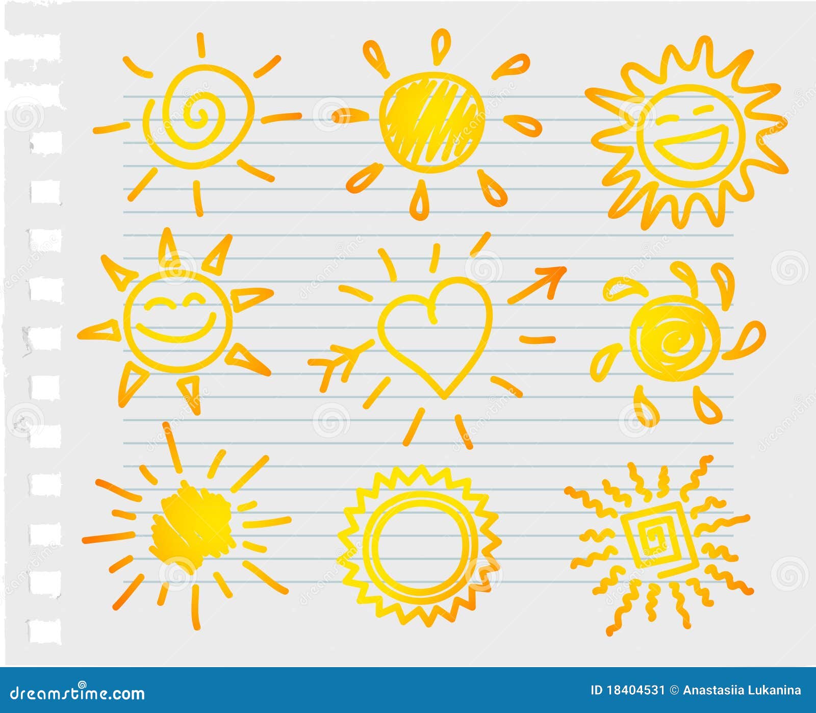 Hand-draw sun set stock vector. Illustration of drawn - 18404531