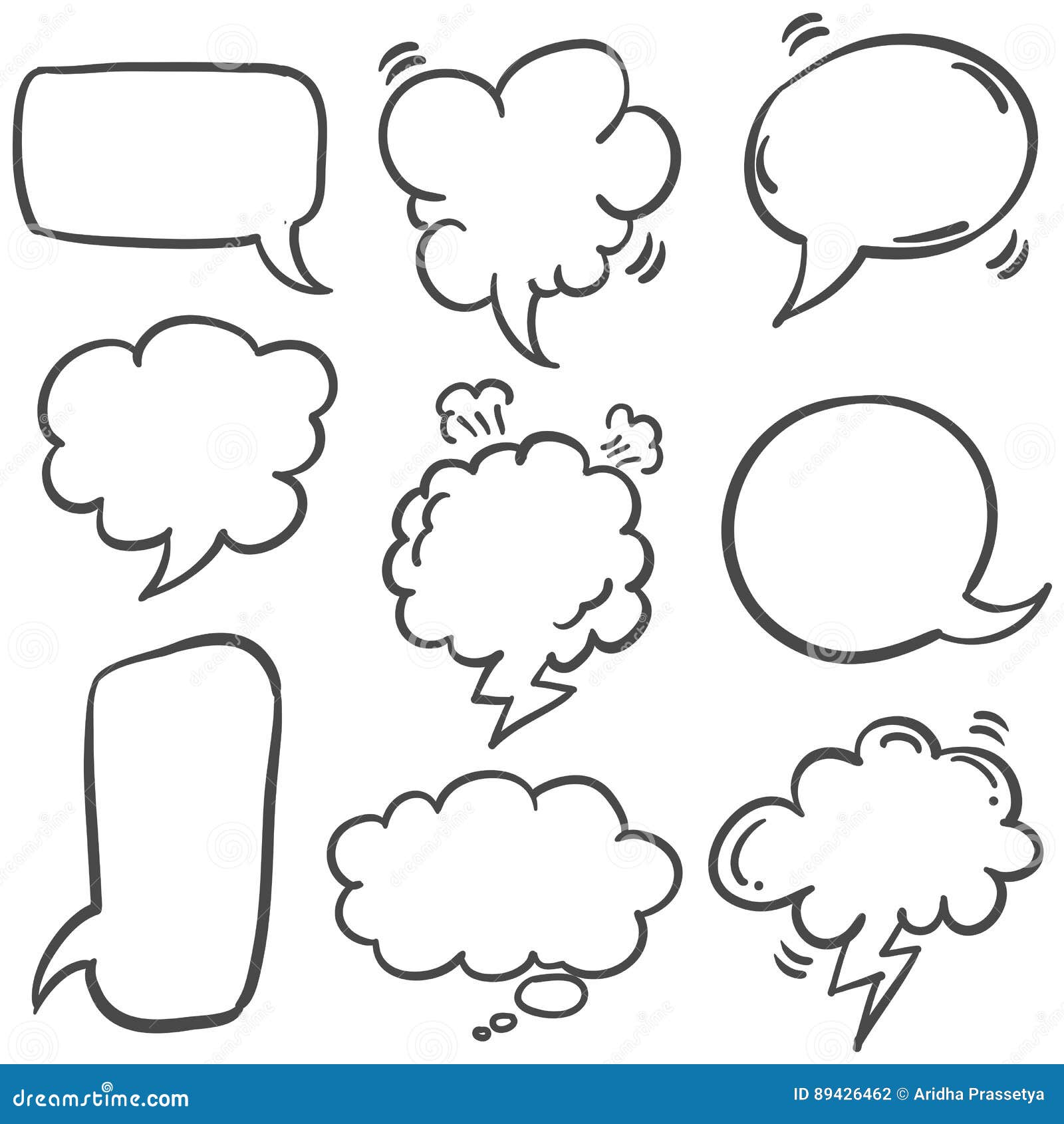 Hand Draw Text Bubble Collection Stock Vector - Illustration of vector ...