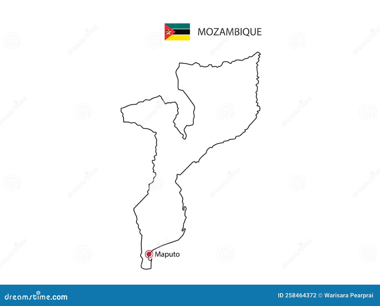 Background Maputo Map, Mozambique, White And Light Grey City Poster ...