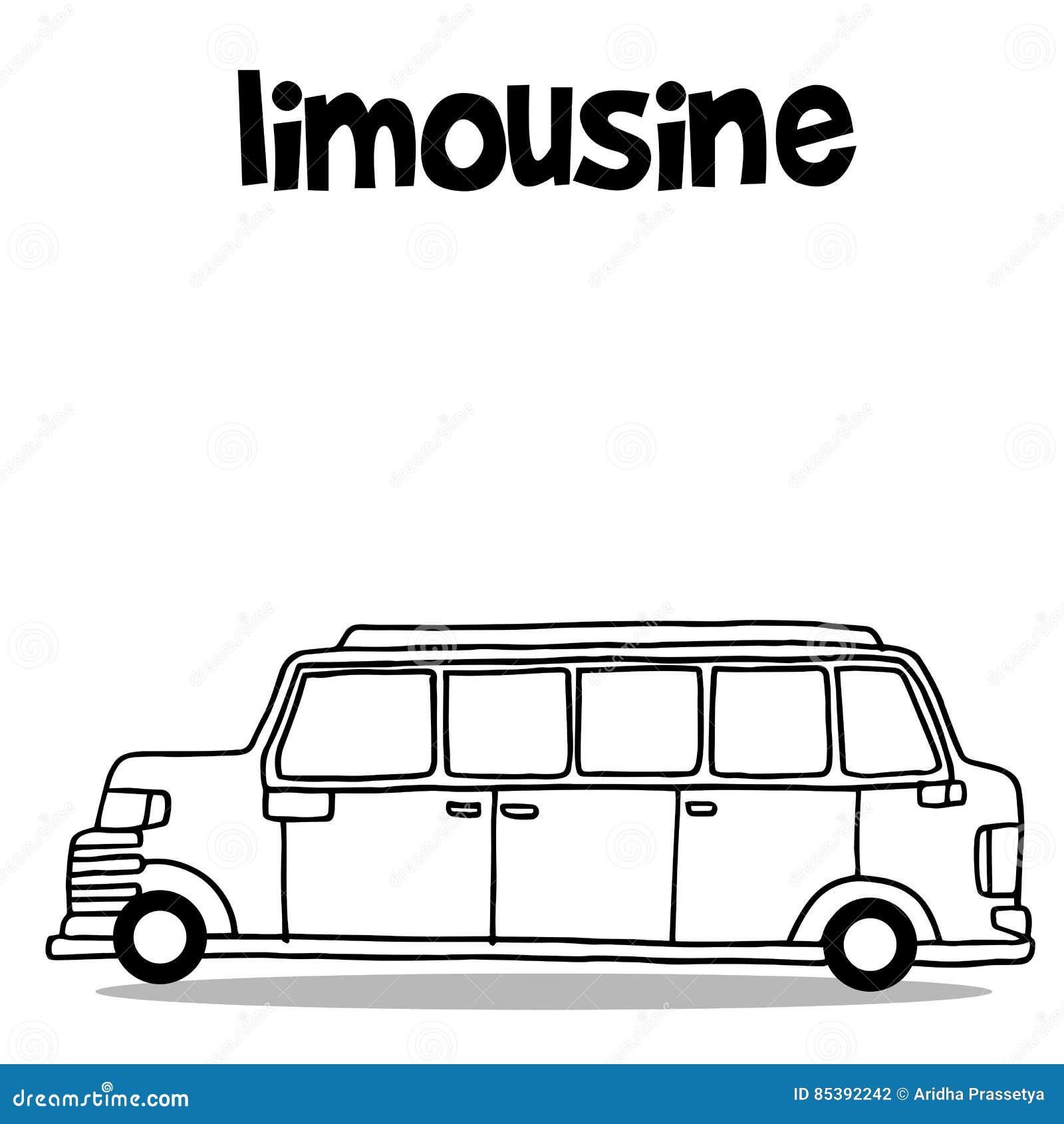 Hand Draw Transport of Limousine Stock Vector - Illustration of limo ...