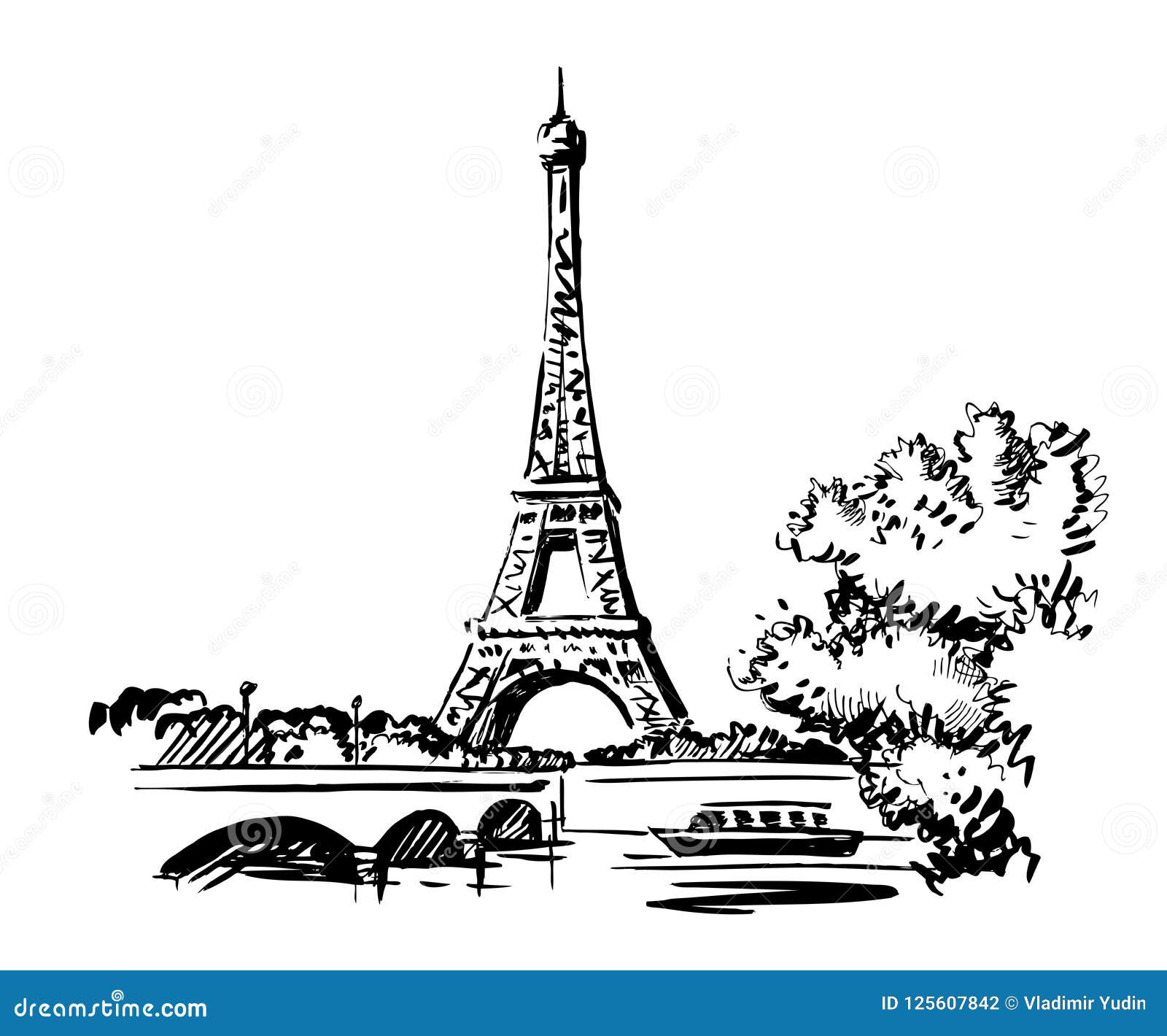 Hand Draw Vector Eiffel Tower Stock Vector - Illustration of romantic ... Hand Draw Vector Eiffel Tower Stock Vector - Illustration of romantic ...