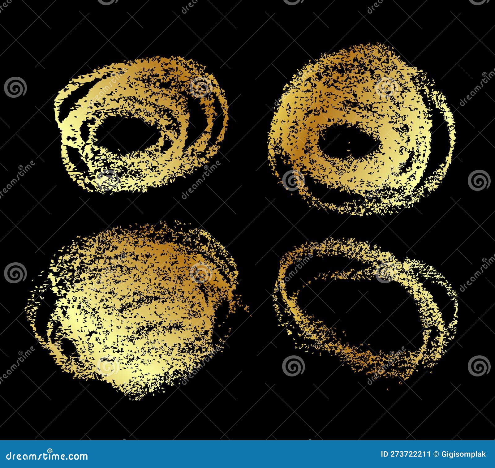 Simple Hand Draw Vector Gold Golden Crayon Sketch Frame Scribble, Set 4 ...