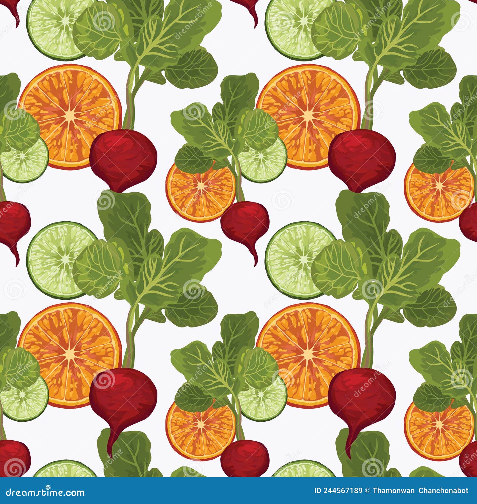 Hand Draw Vegetable Seamless Pattern Design Stock Vector - Illustration ...