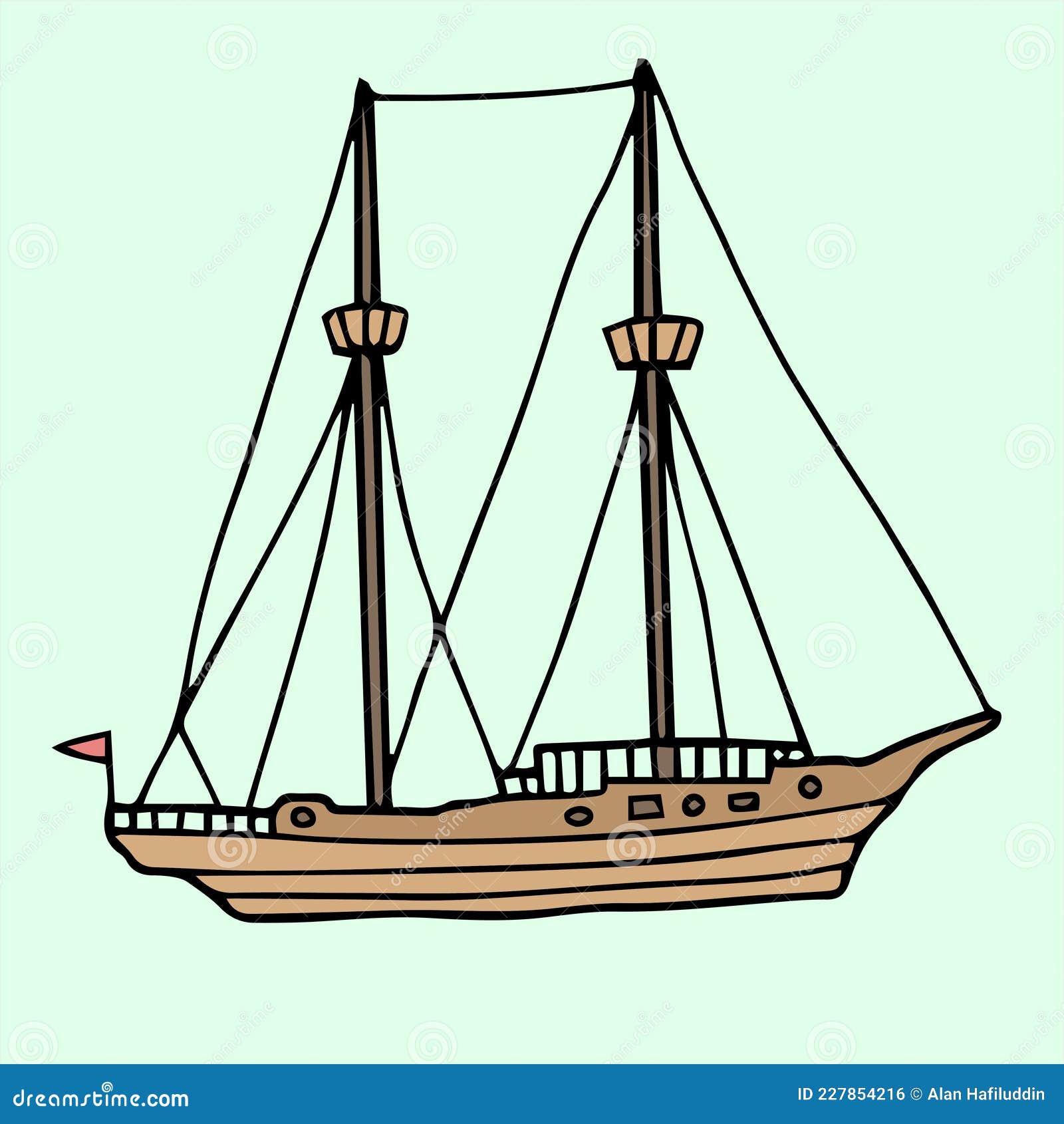 Hand Draw Vessels Vector Ilustration Stock Vector - Illustration of ...