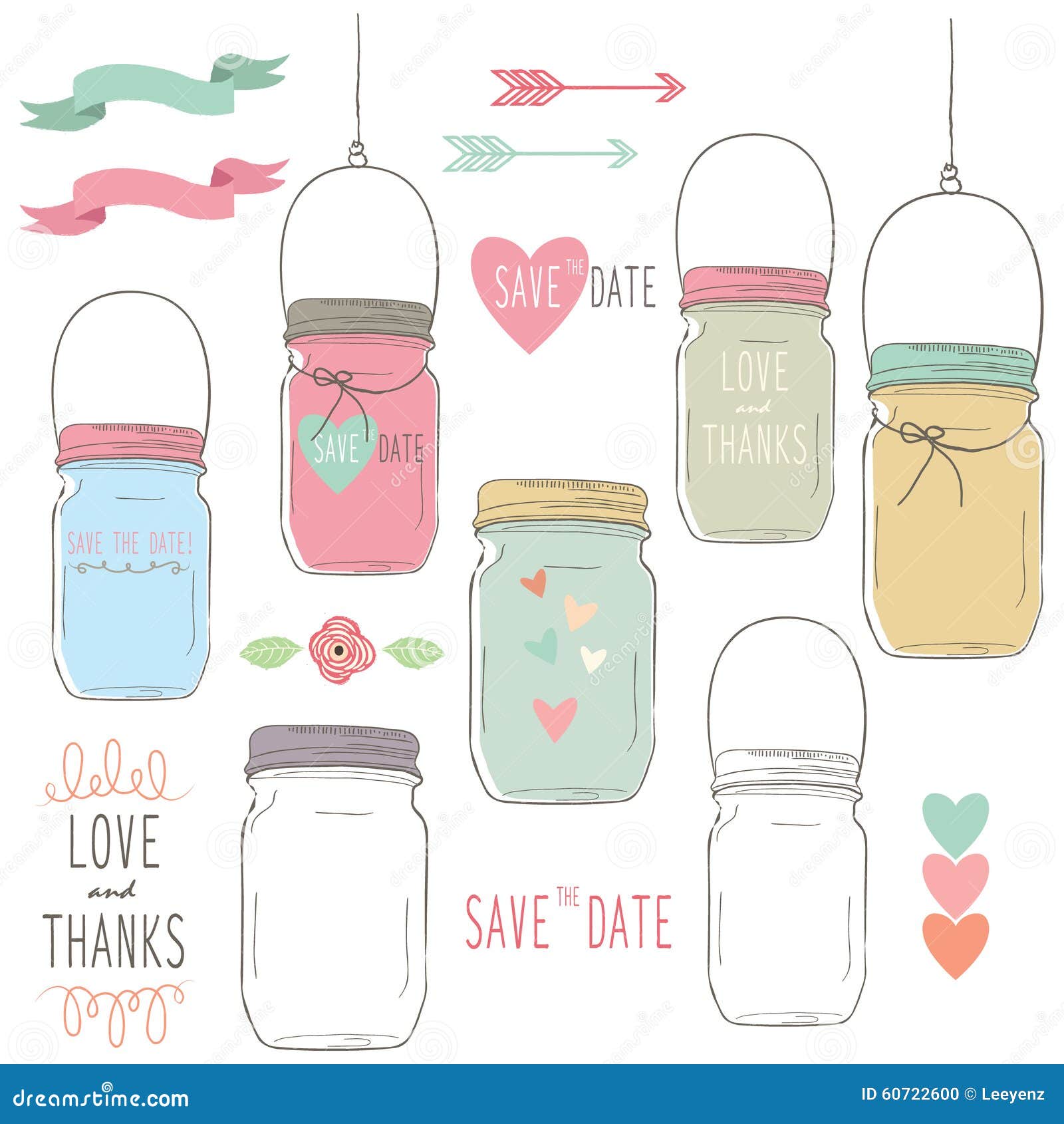 Hanging Mason Jar Drawing