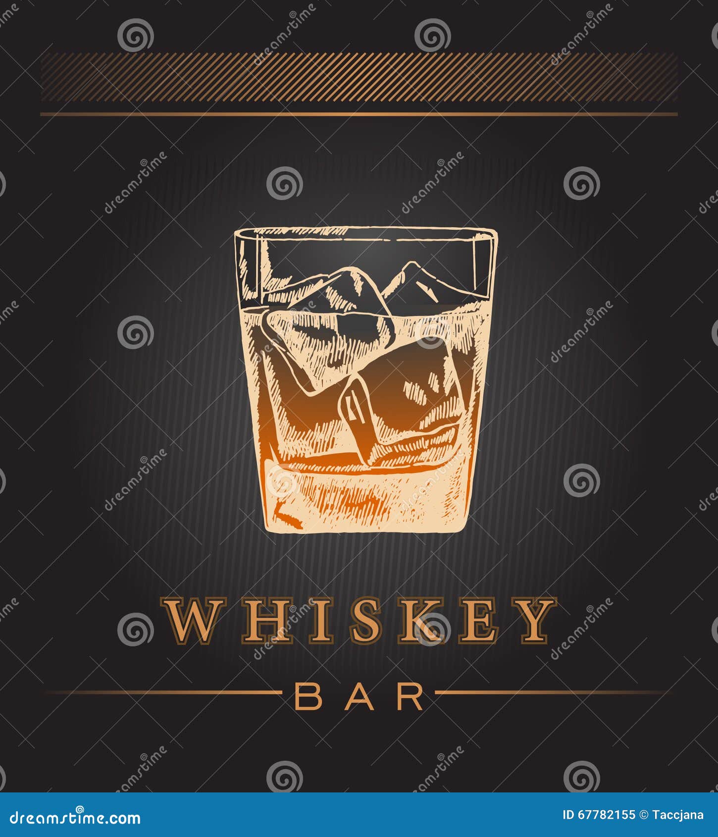 Hand draw whiskey label. stock vector. Illustration of draw - 67782155