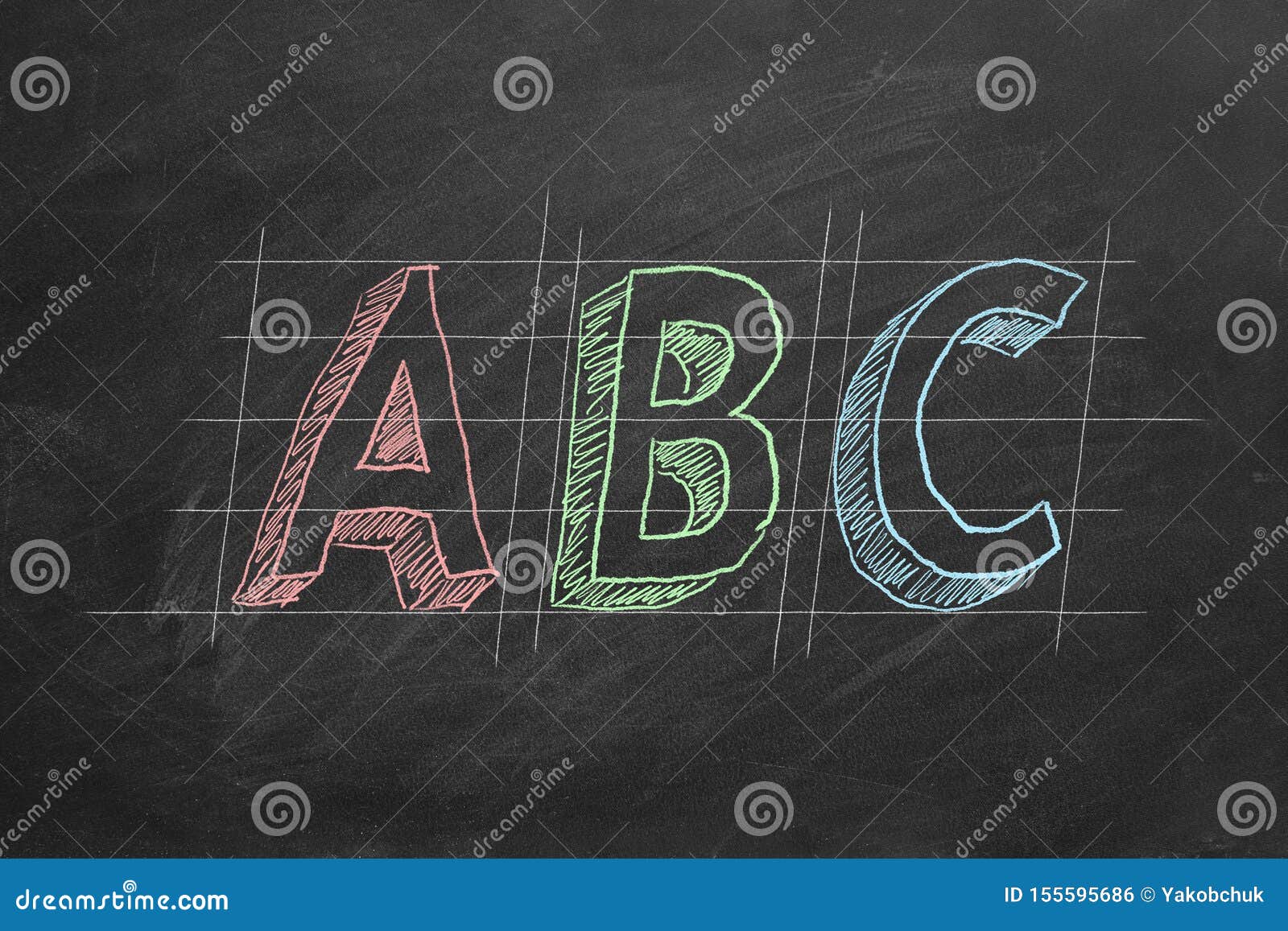 ABC-the First Letters of the English Alphabet on Blackboard Stock ...
