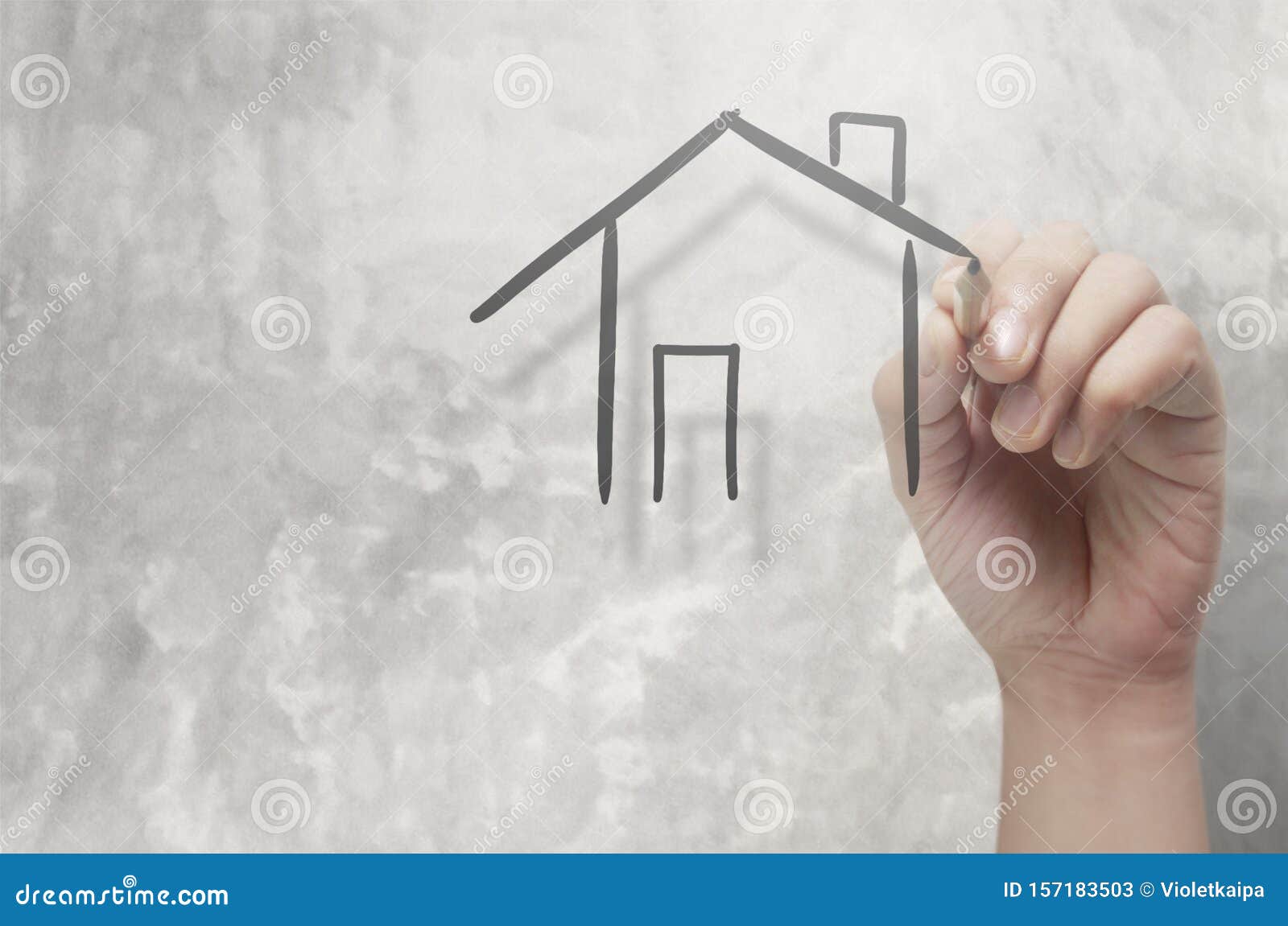 Hand Drawing Abstract House Stock Image - Image of model, deal: 157183503