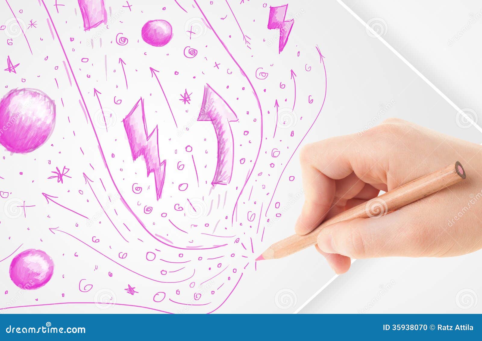 Hand Drawing Abstract Sketches and Doodles on Paper Stock Photo - Image ...