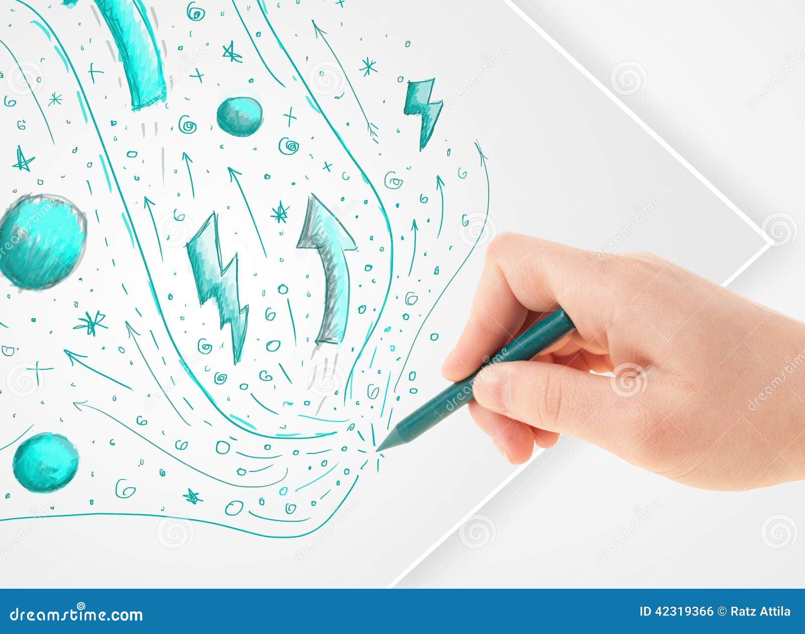 Hand Drawing Abstract Sketches and Doodles on Paper Stock Photo - Image ...
