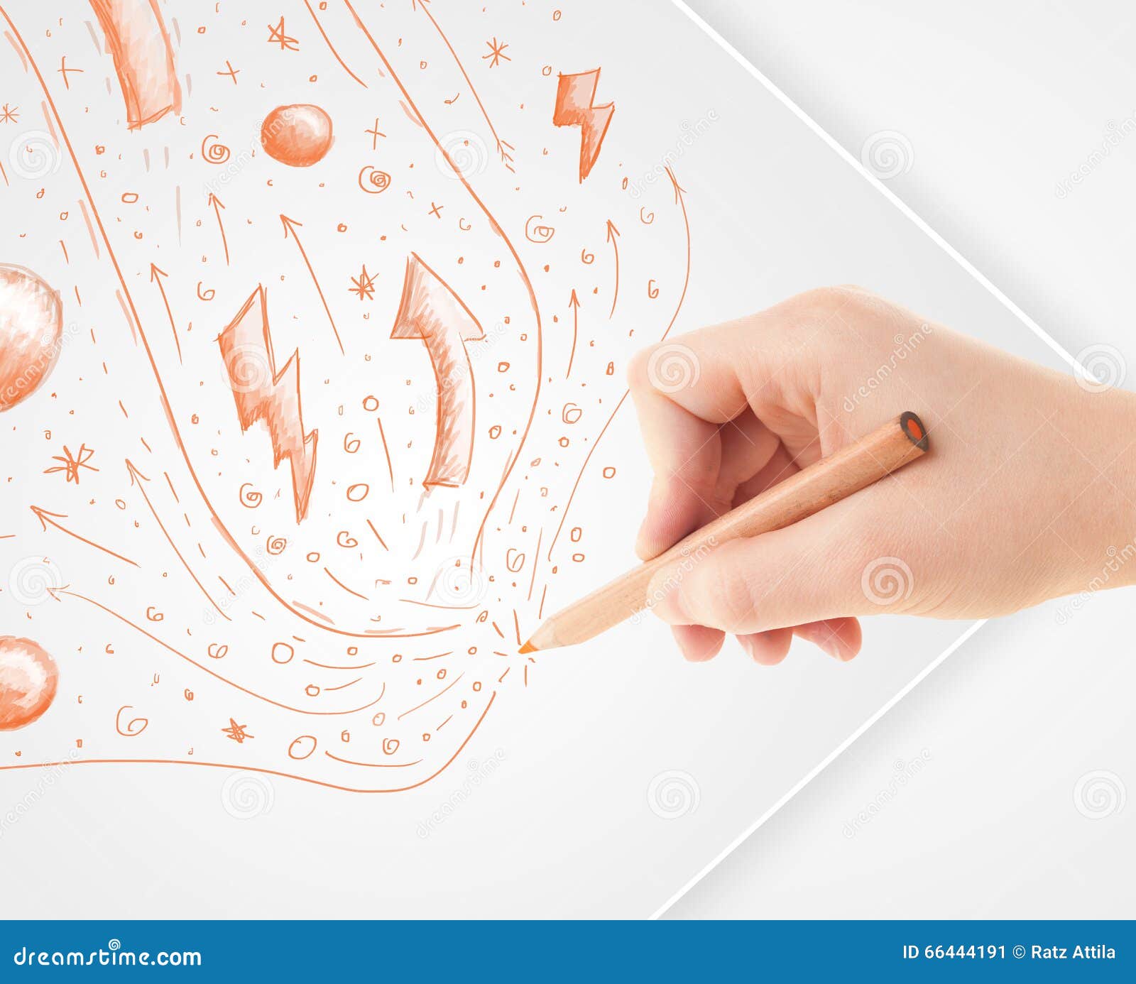 Hand Drawing Abstract Sketches and Doodles on Paper Stock Illustration ...