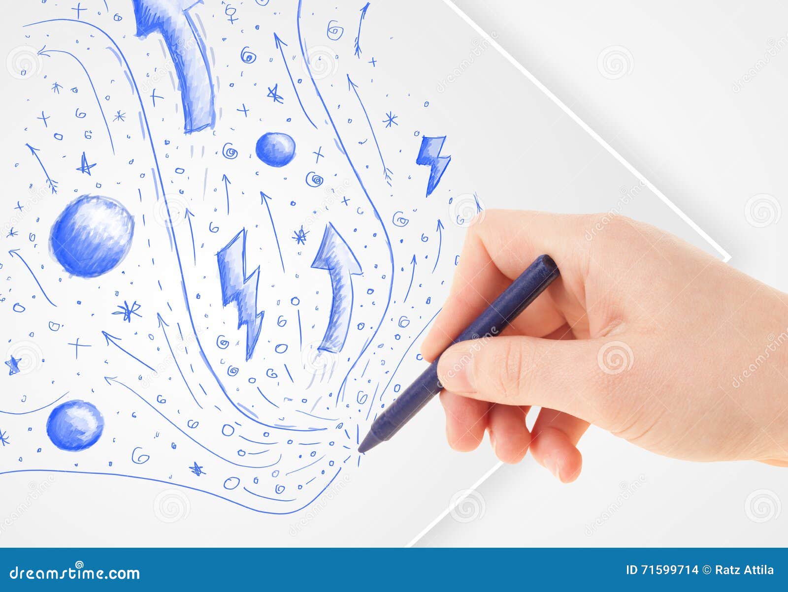 Hand Drawing Abstract Sketches and Doodles on Paper Stock Photo - Image ...