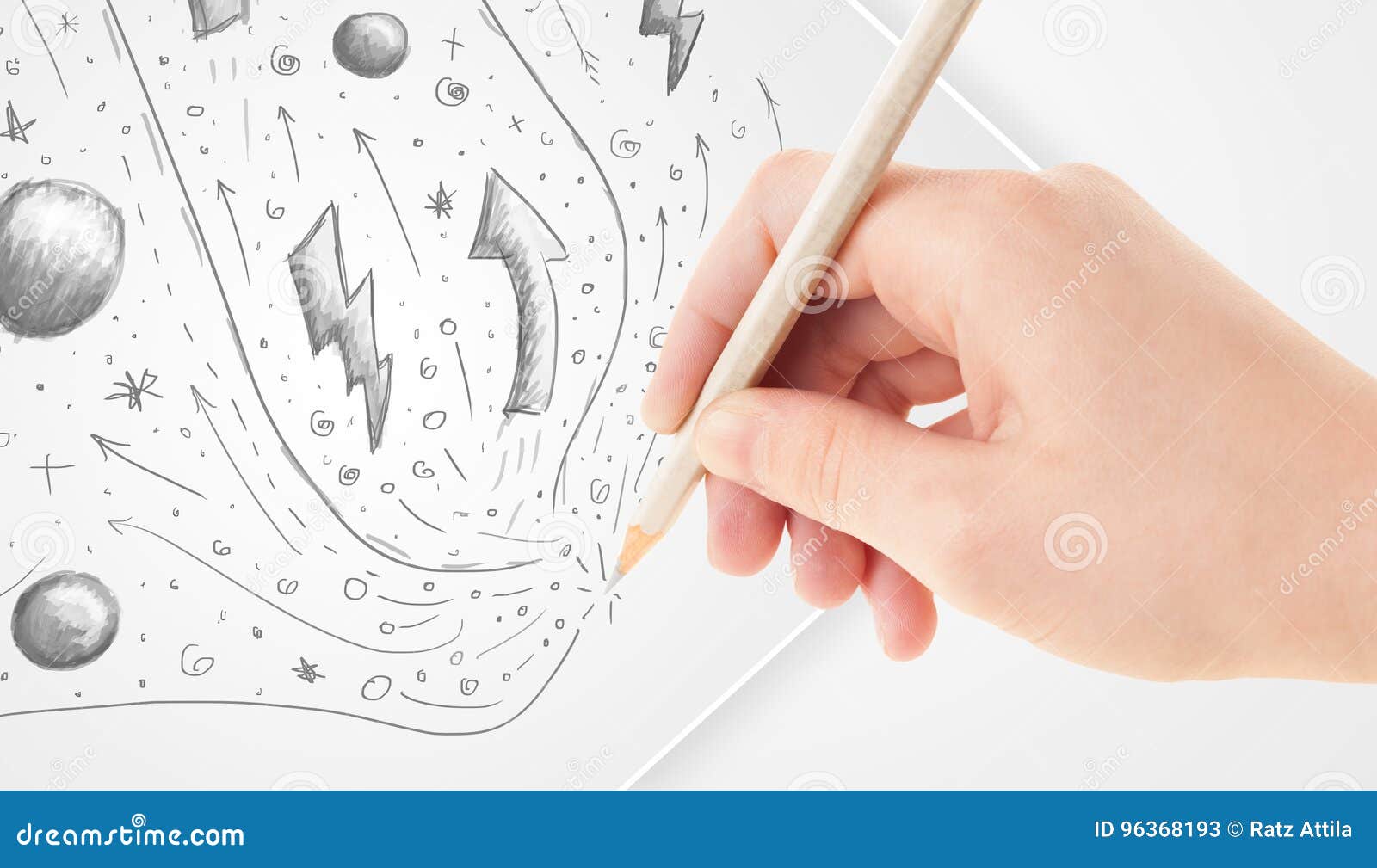 Hand Drawing Abstract Sketches and Doodles on Paper Stock Illustration ...