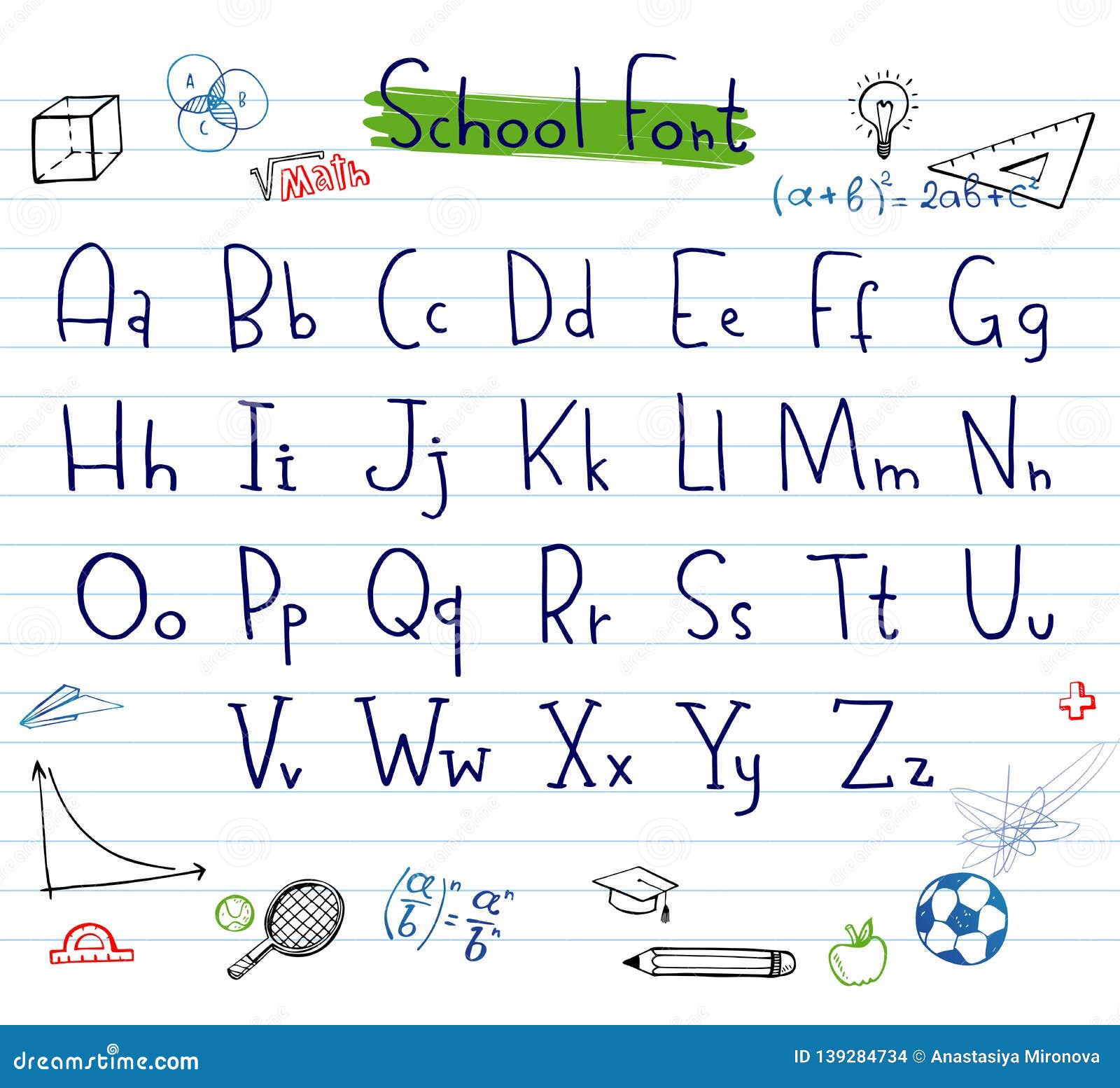 Hand drawing alphabet stock vector. Illustration of clip - 139284734