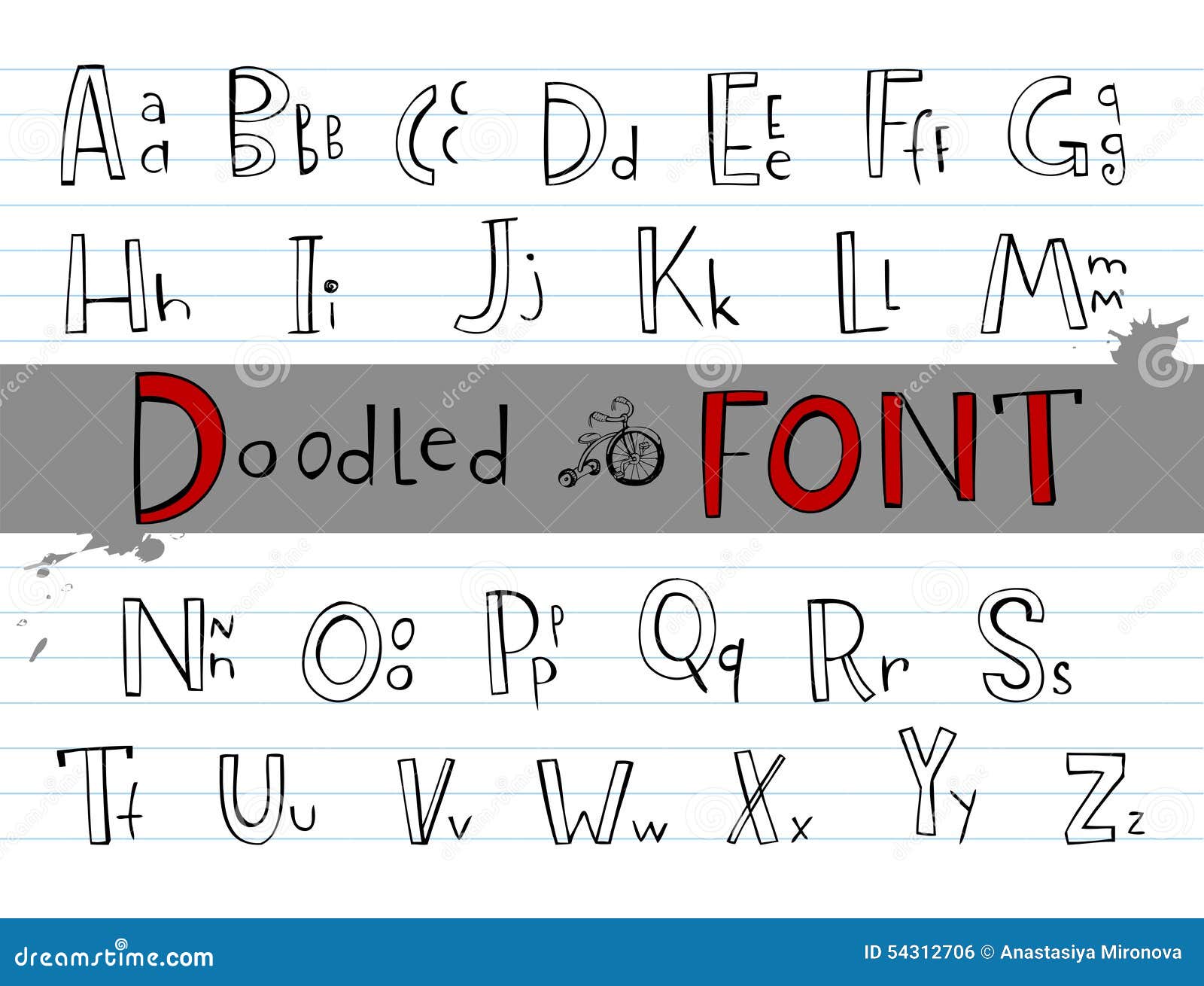 Hand drawing alphabet stock vector. Illustration of artwork - 54312706
