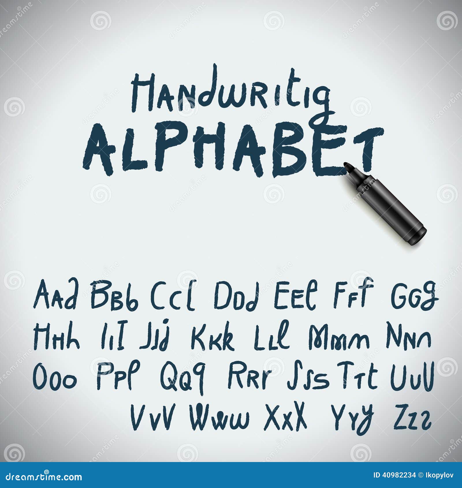 Hand drawing alphabet stock vector. Illustration of announcement - 40982234
