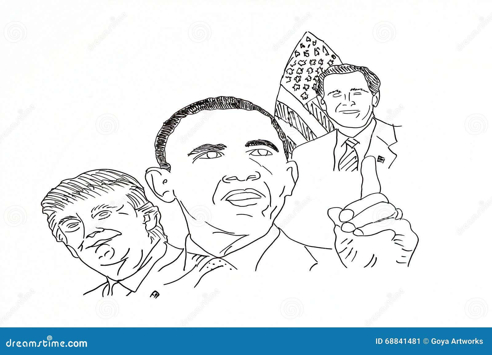 Hand Drawing of American Politicians Editorial Photo - Illustration of ...