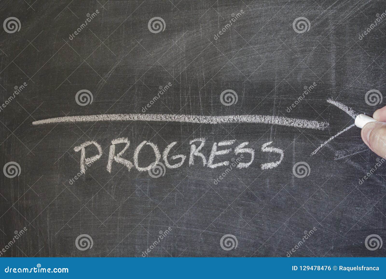 Progress Written on Blackboard Stock Photo - Image of note, arrow ...