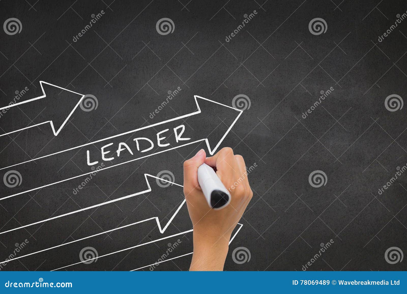 Hand Drawing Arrows with Leader Stock Illustration - Illustration of ...