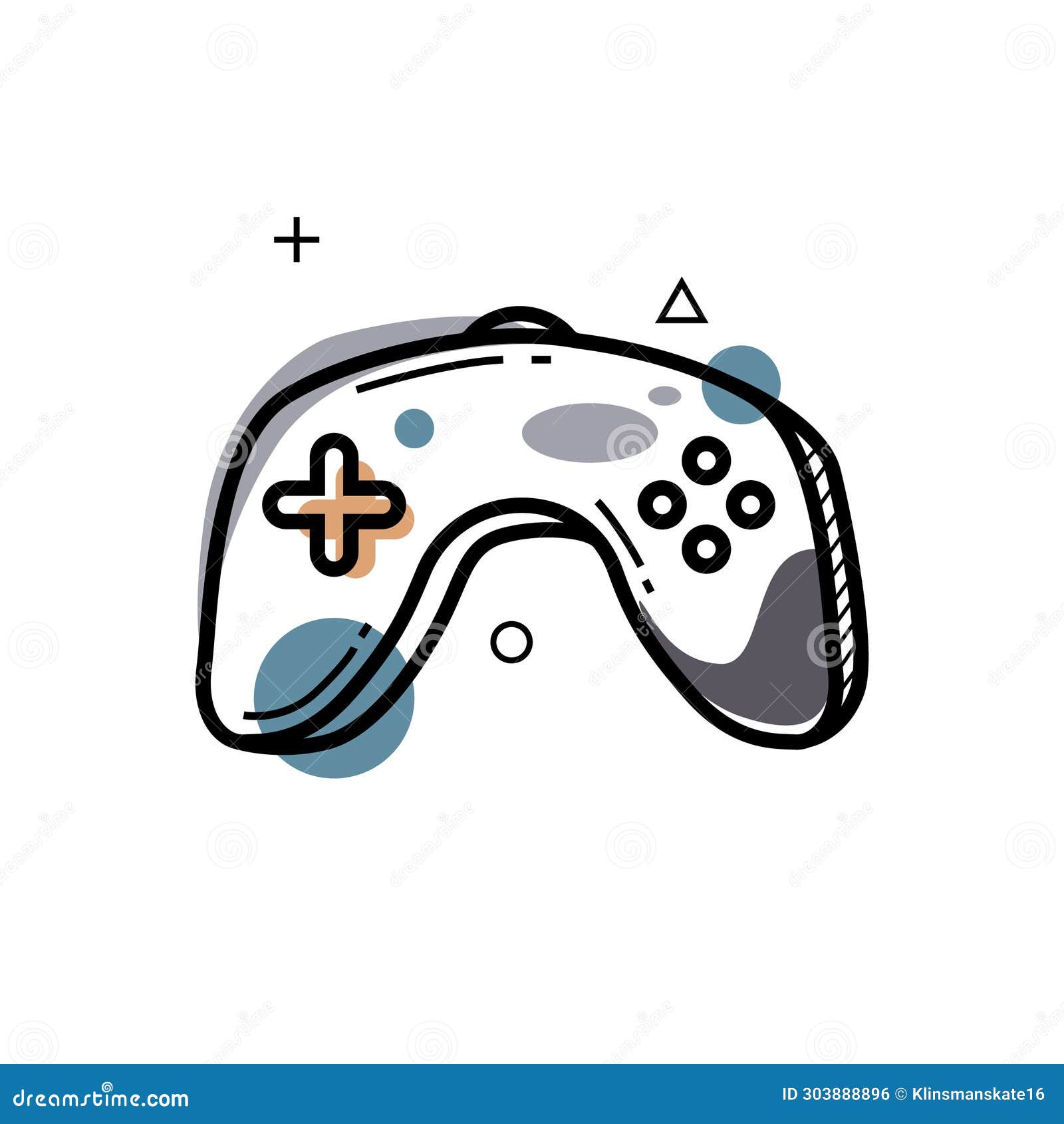 Hand Drawing Art of Illustration Joystick Gamepad Design Stock Vector ...