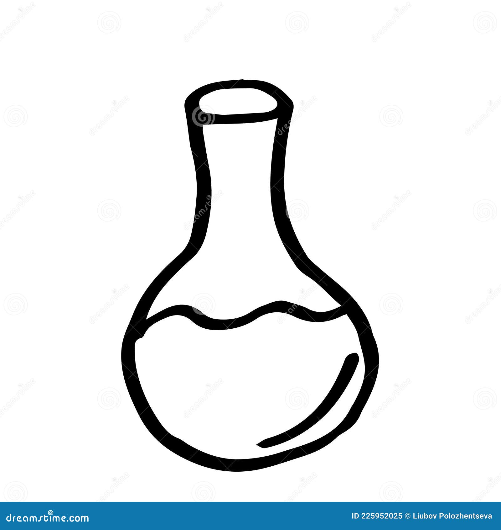 Hand Drawing Beaker Design Element on the Theme of School and ...