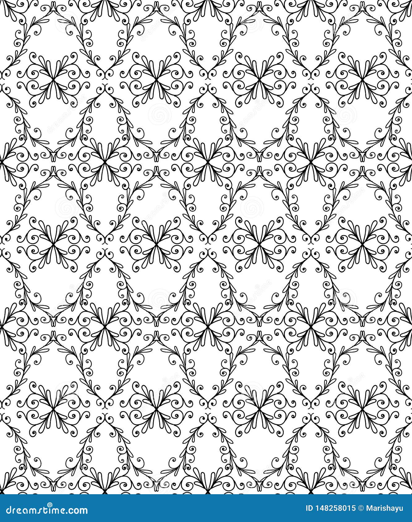 Hand Drawing Black-and-white Curly Pattern Stock Vector - Illustration ...